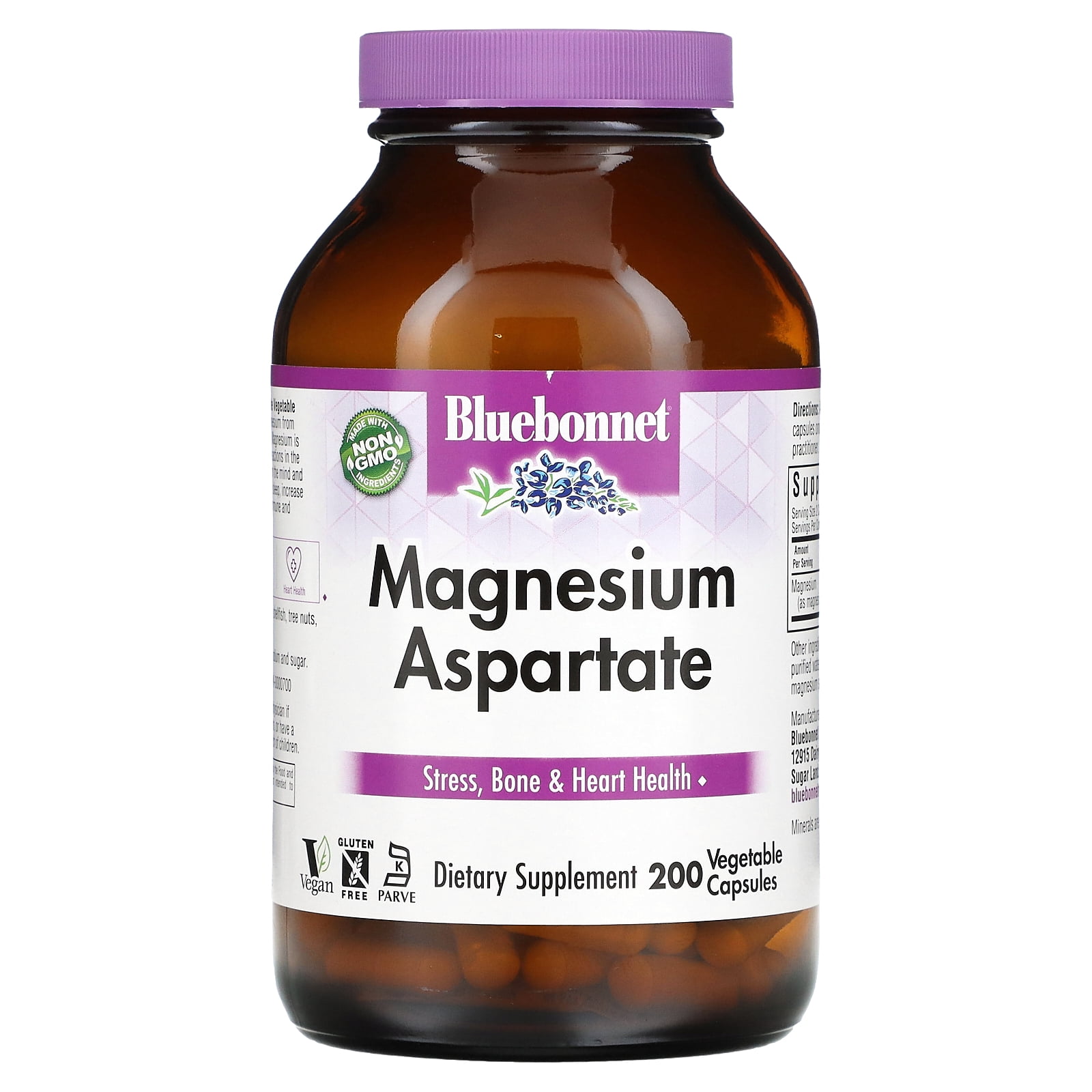 Bluebonnet Nutrition - High Absorption Magnesium Aspartate 400 mg ...