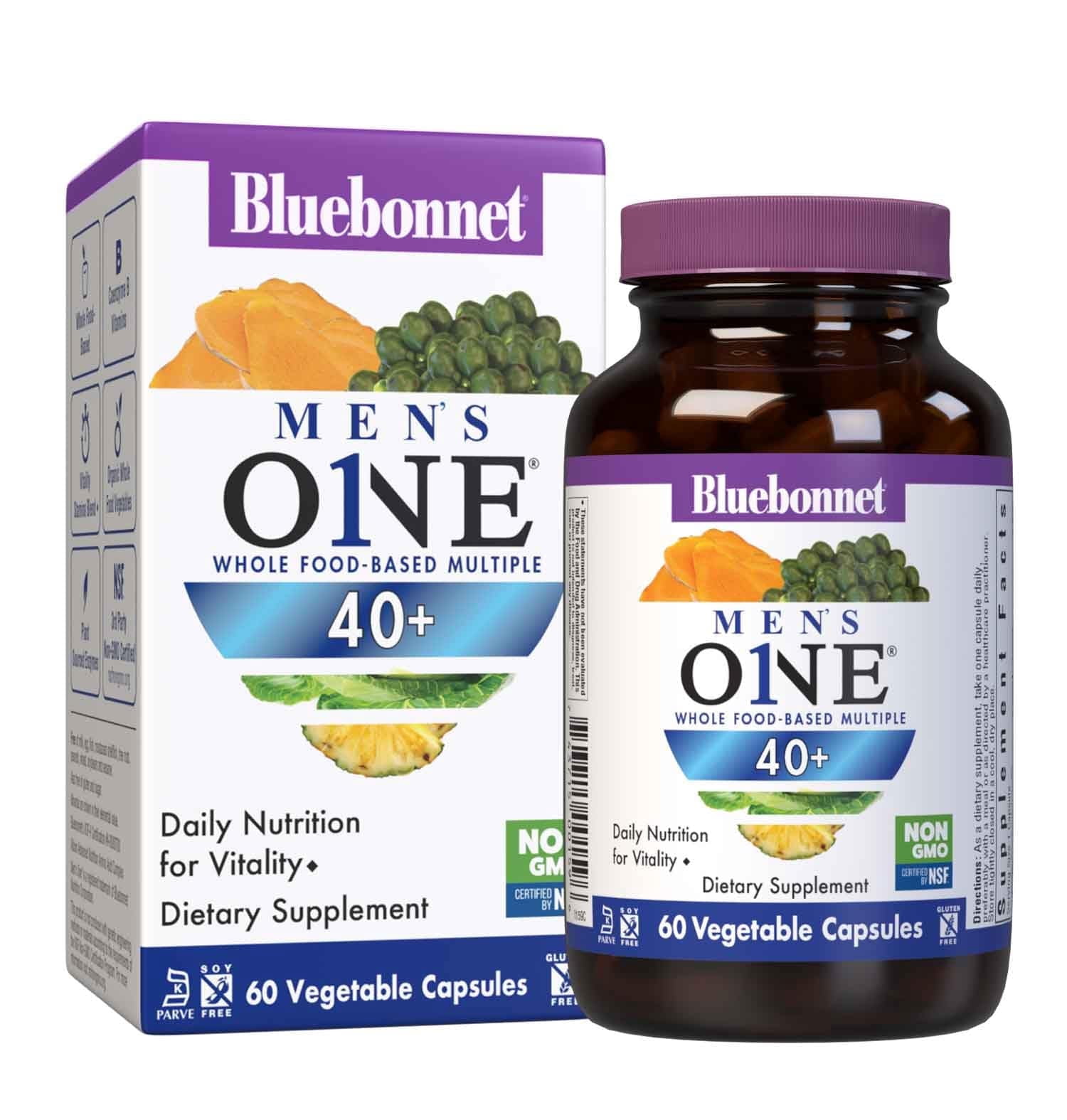 Bluebonnet Men‚Äôs ONE 40+ Whole Food-Based Multivitamin, Vegetable ...