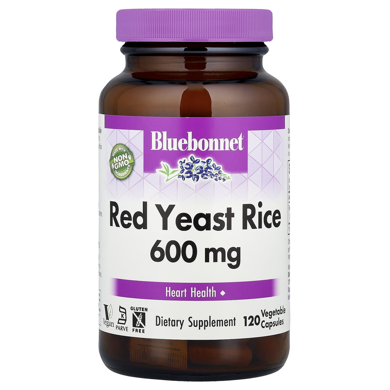 Bluebonnet Nutrition - Red Yeast Rice 600 mg. - 120 Vegetarian Capsules ...