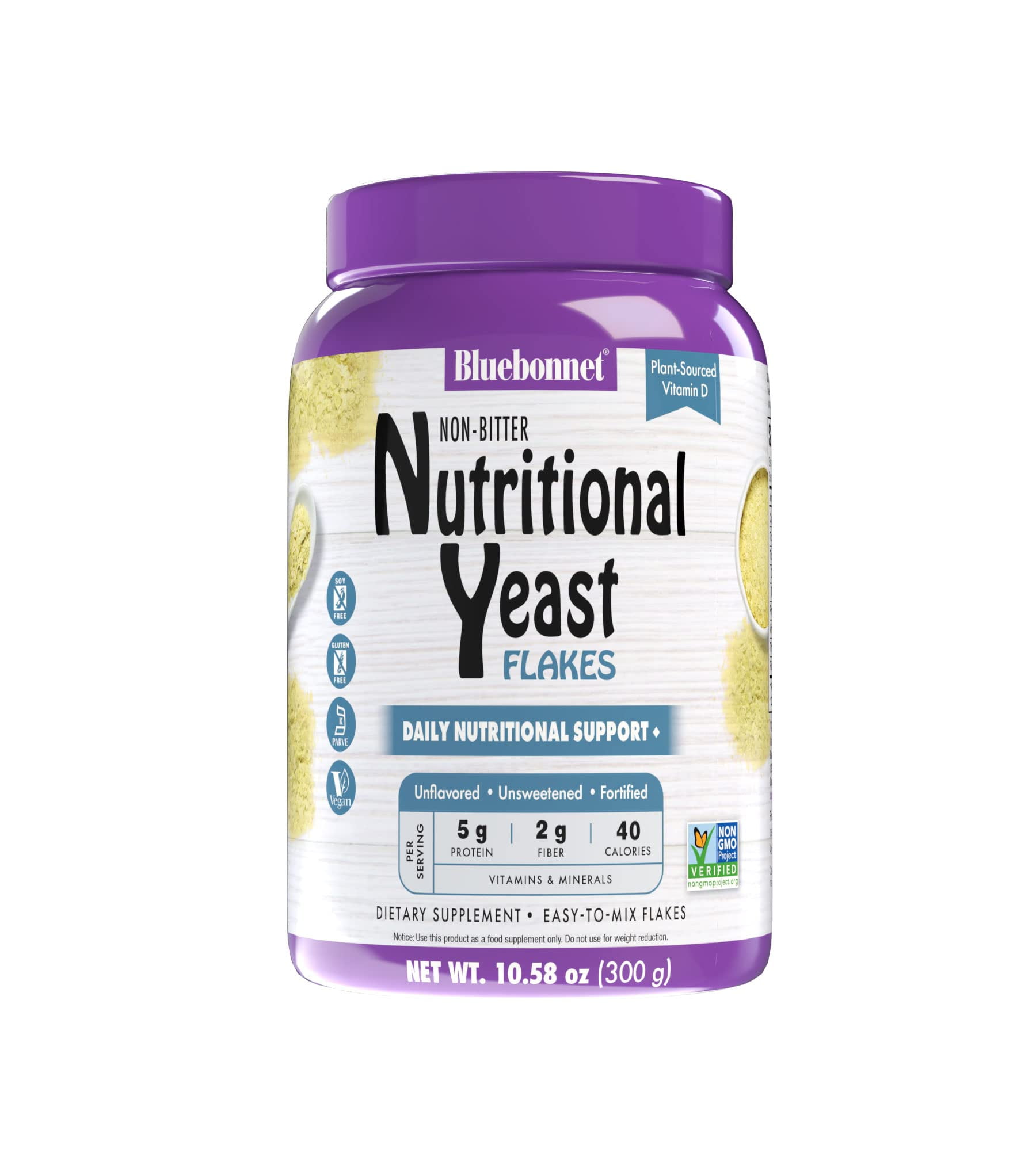 Bluebonnet Non-Bitter Nutritional Yeast Flakes w/ Vitamin D - Whole ...