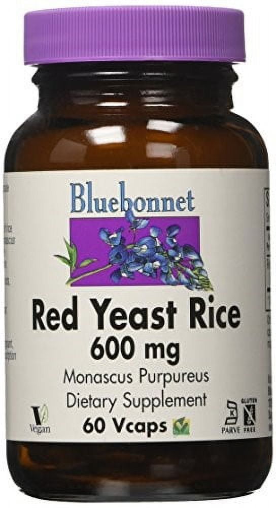 Bluebonnet Nutrition Red Yeast Rice 600 Mg Supplement, 60 Vegetable ...