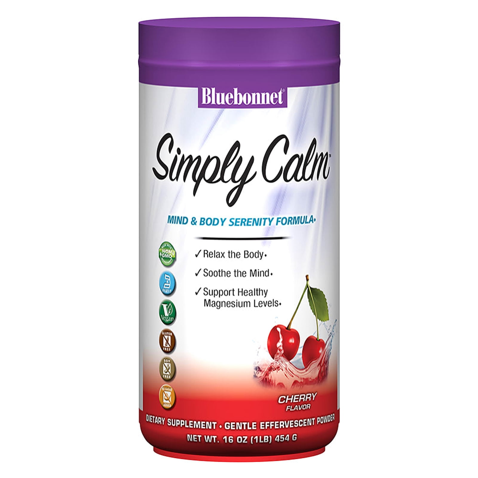 Bluebonnet Simply Calm Magnesium Powder Cherry 1lb - Walmart.com