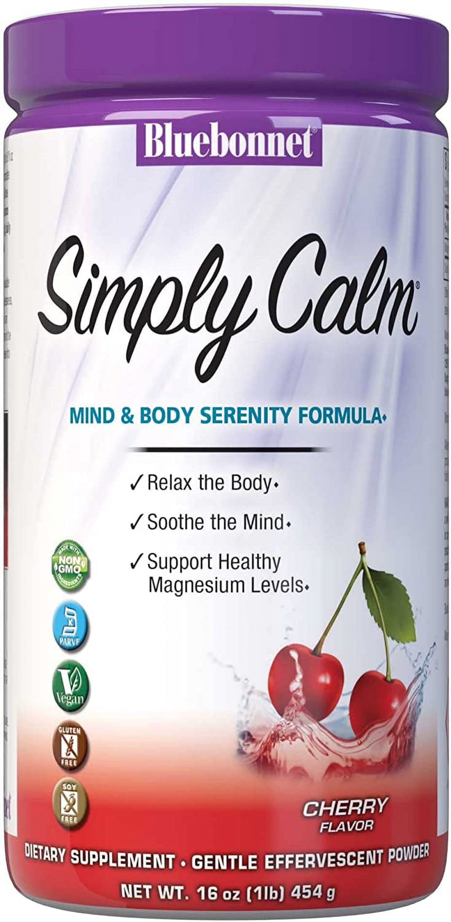 Bluebonnet Simply Calm Magnesium Powder Cherry 1lb - Walmart.com