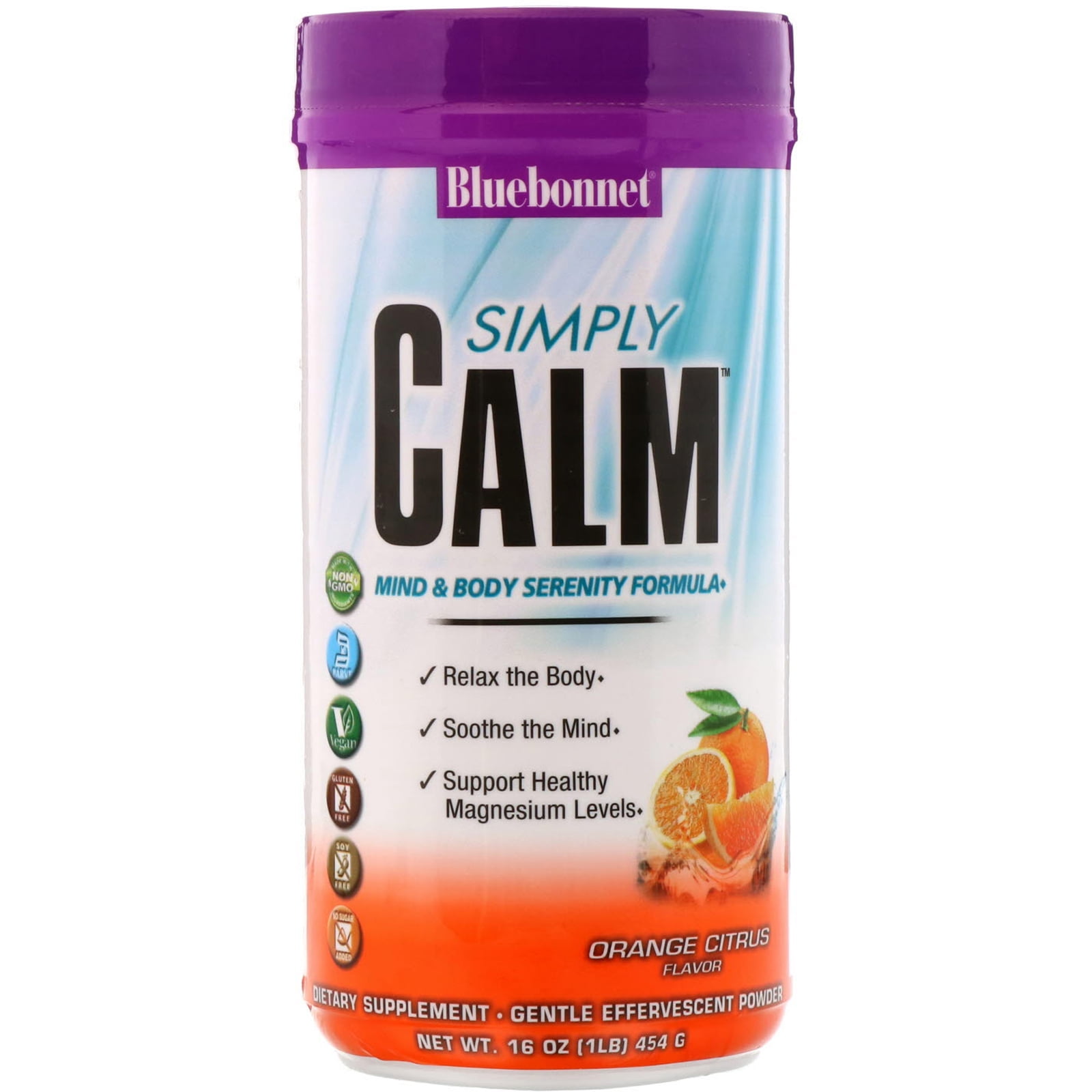 Bluebonnet Simply Calm Magnesium Powder Orange 1lb - Walmart.com