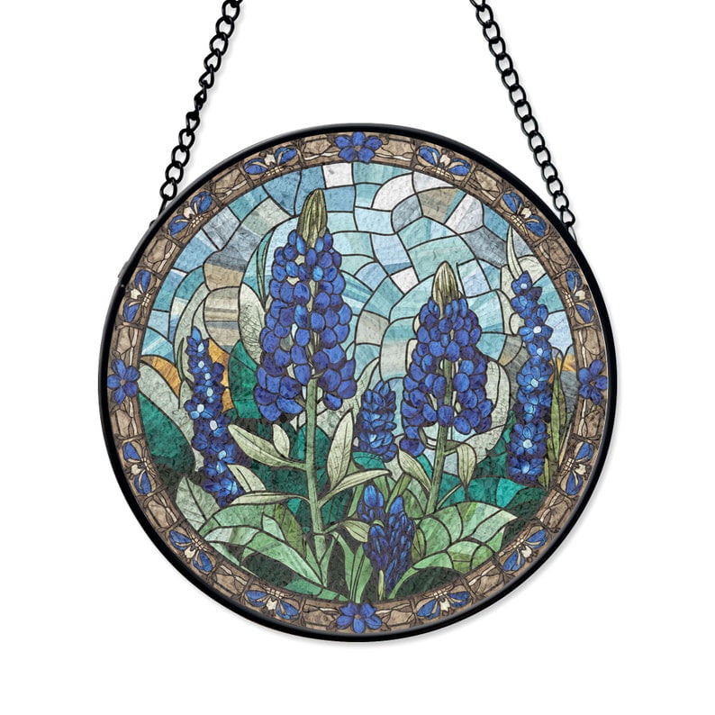 Bluebonnet Stained Glass Suncatcher – Beautiful Floral Window Art for ...