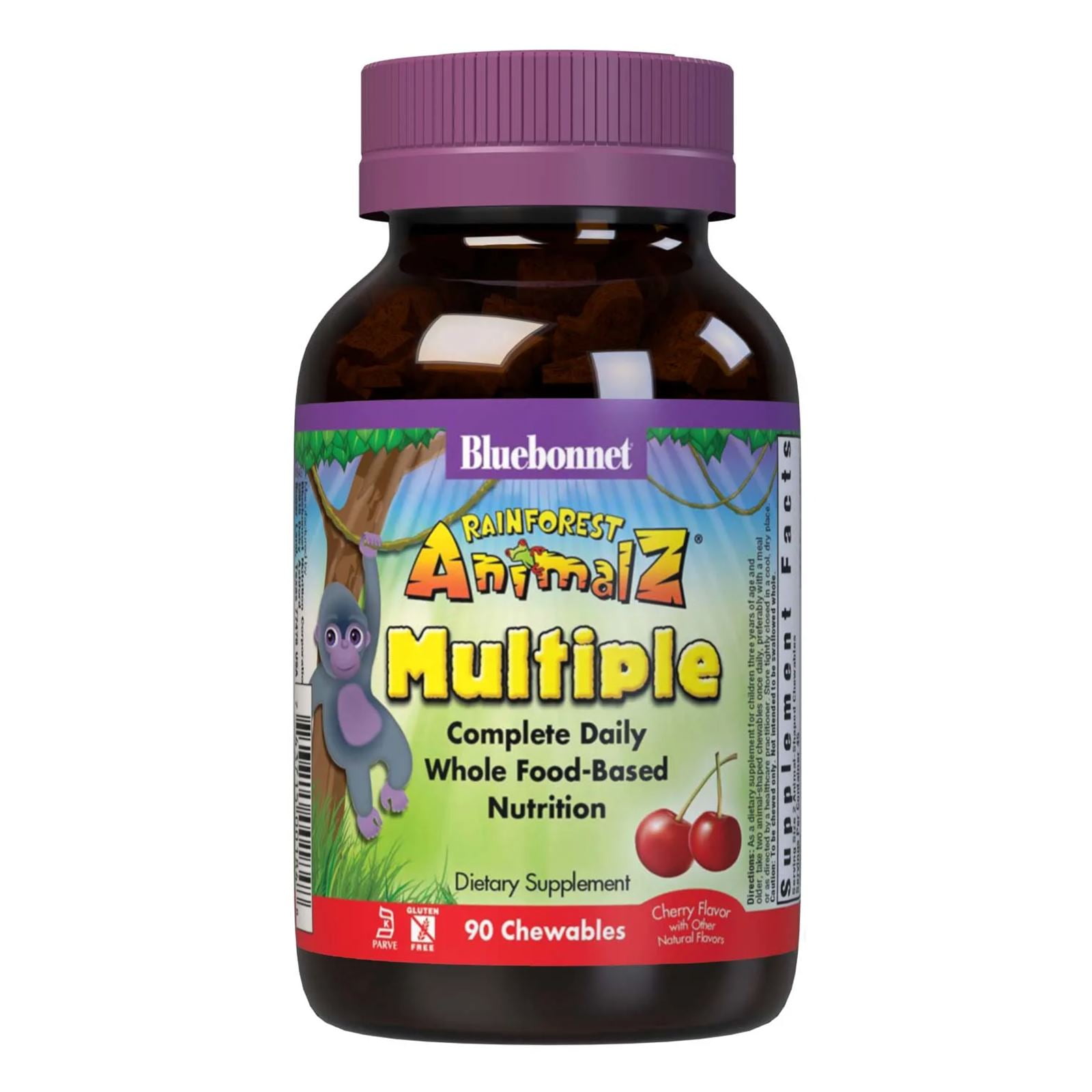 Bluebonnet Rainforest Animalz Kids Vitamin Supplement, Whole Food Based ...