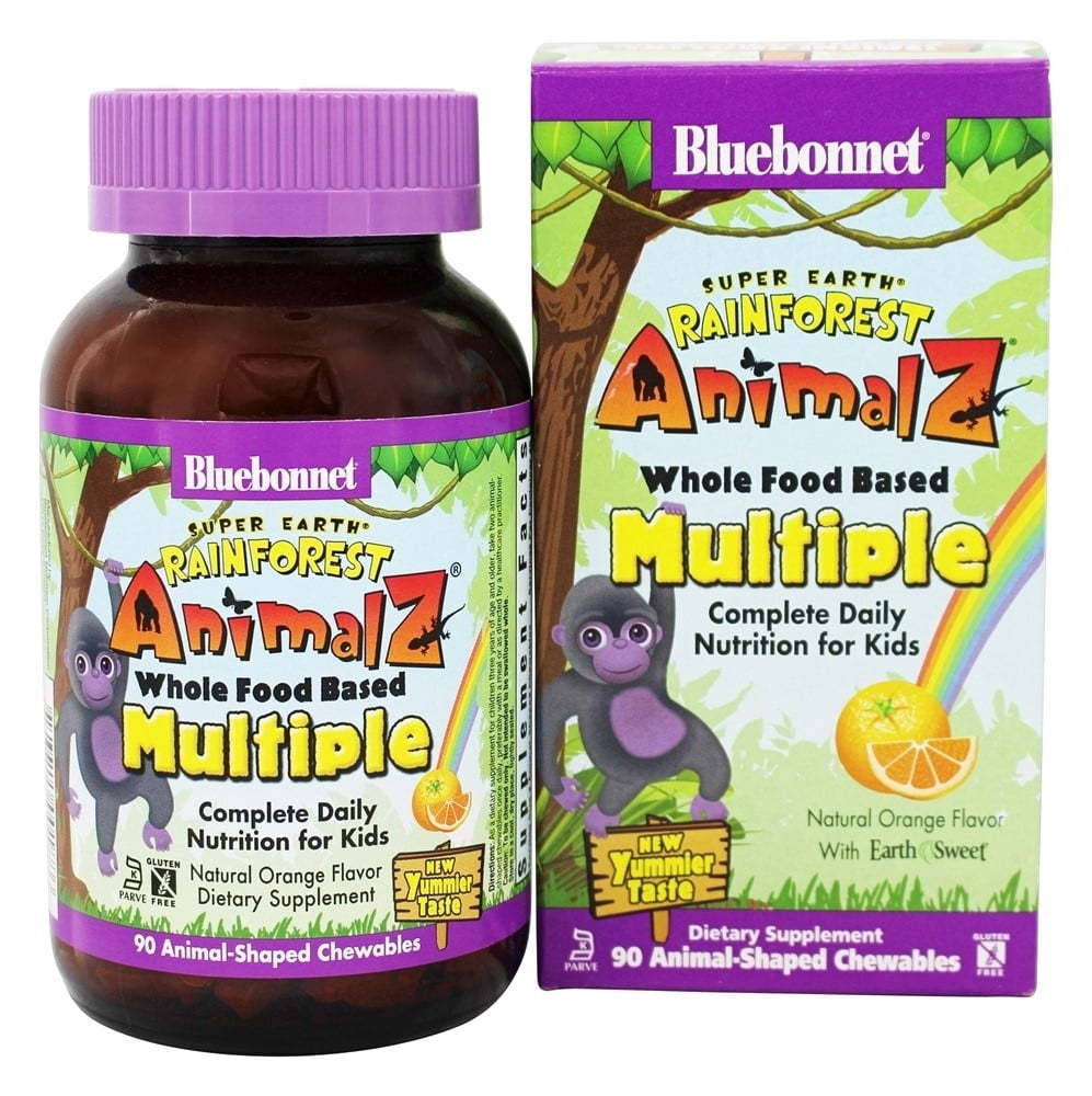 Bluebonnet Super Earth Rainforest Animalz Whole Food Based Multiple ...