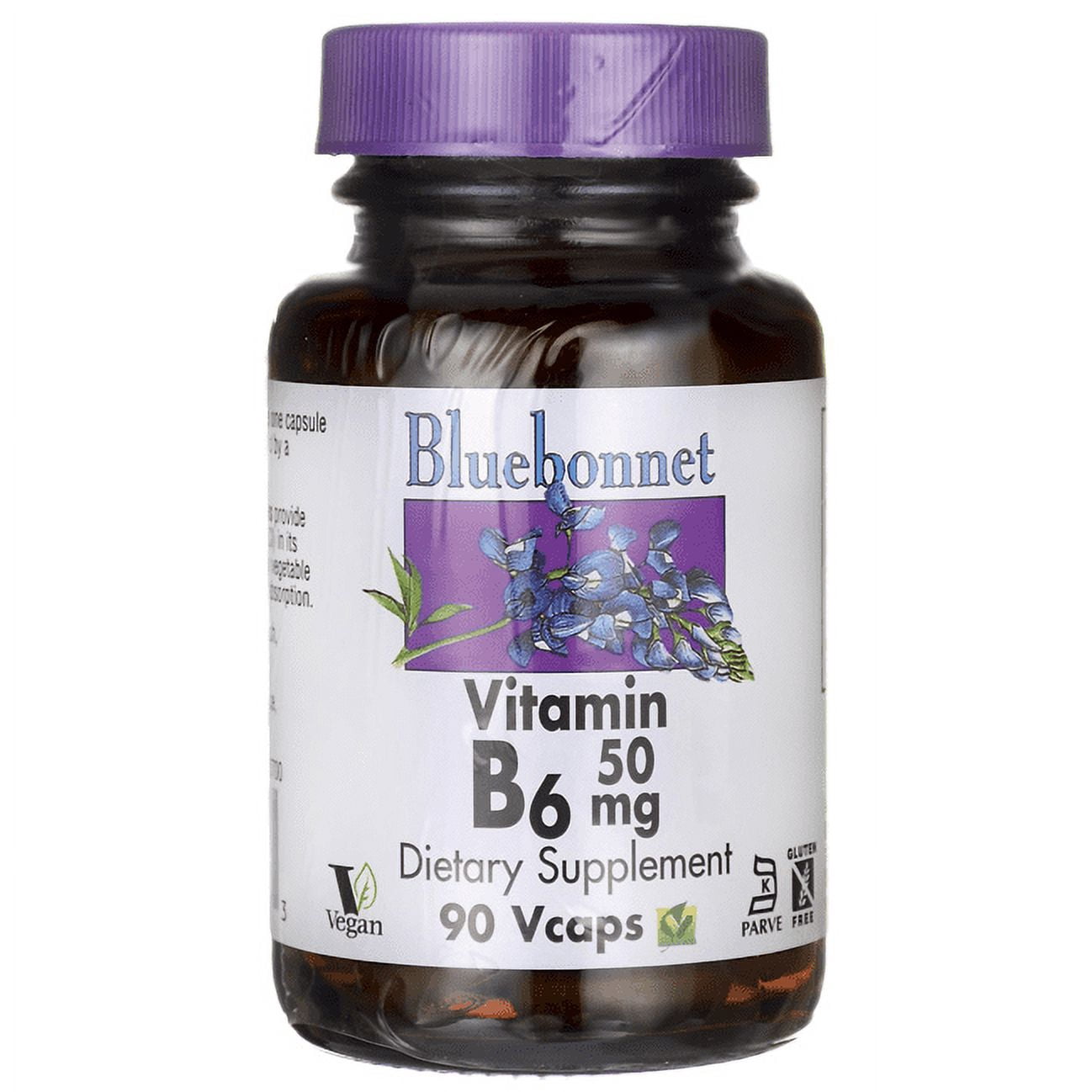 Bluebonnet Nutrition Vitamin B-6 50mg, Pure Crystalline, Healthy Brain ...