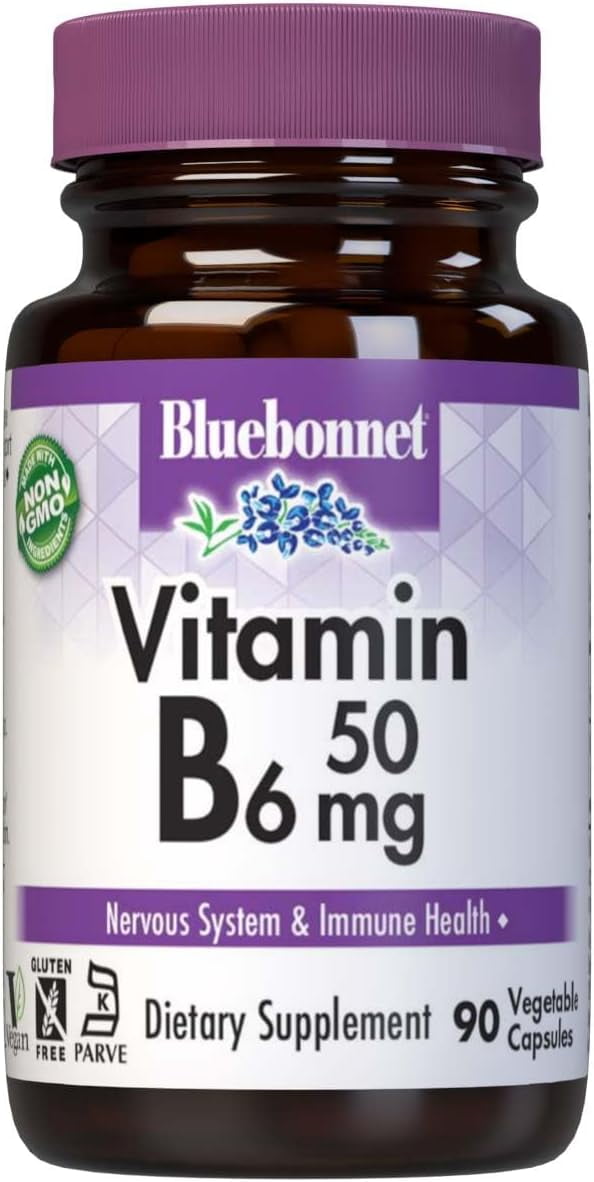Bluebonnet Vitamin B6 50 Milligrams 90 Capsules - Walmart.com