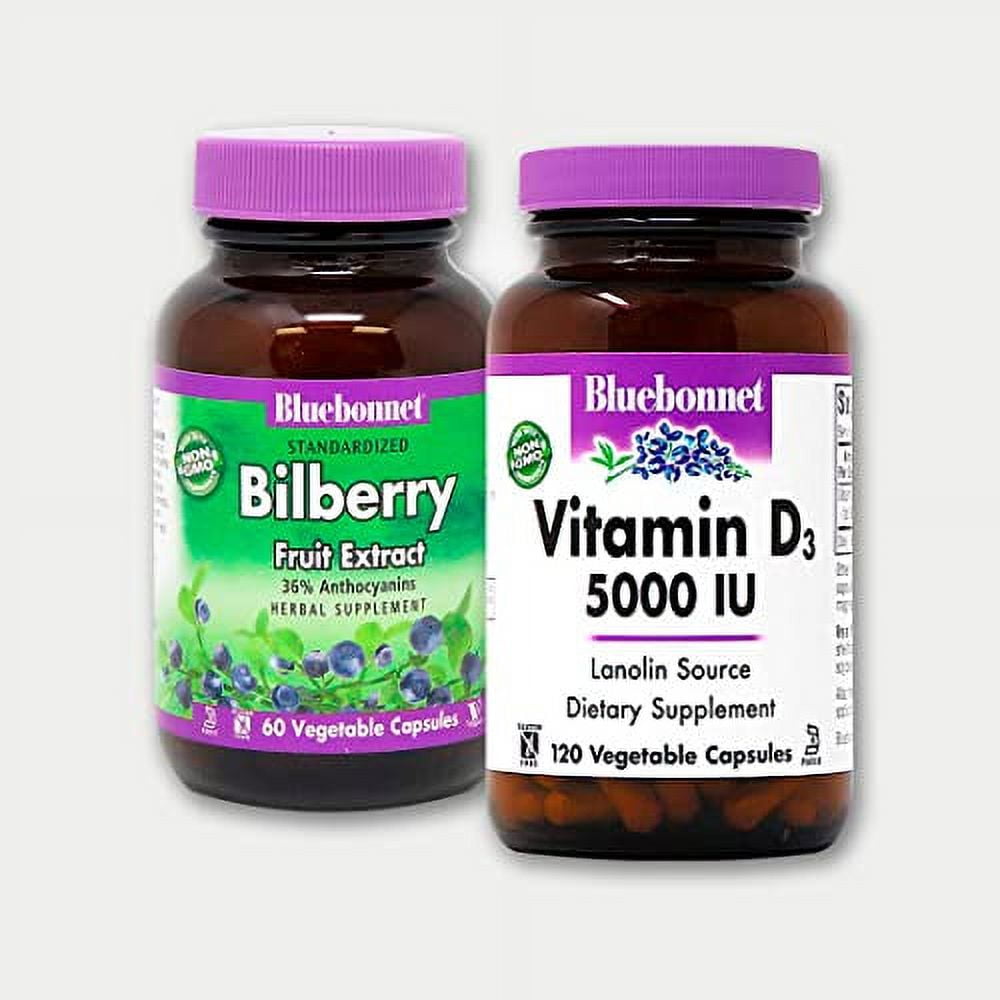 Bluebonnet –Vitamin D3 5000 IU + Standardized Bilberry Herbal ...