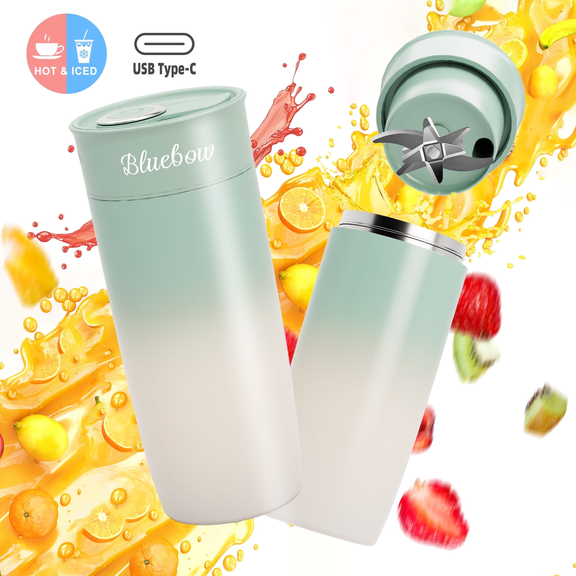 Bluebow Portable Blender for Shakes and Smoothies, Personal Size ...