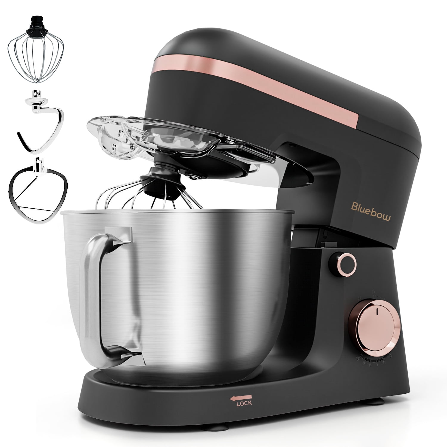 Bluebow 6.5QT Stand Mixer, 10+P Speeds Powerful Electric Kitchen Mixer ...