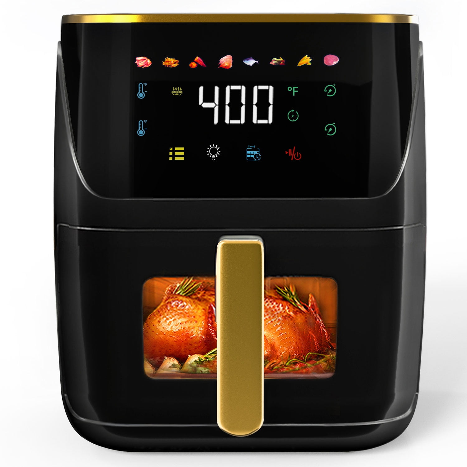 Bluebow Newest Air Fryer Large 8.5 QT, Black, 8 in 1 Touch Screen ...
