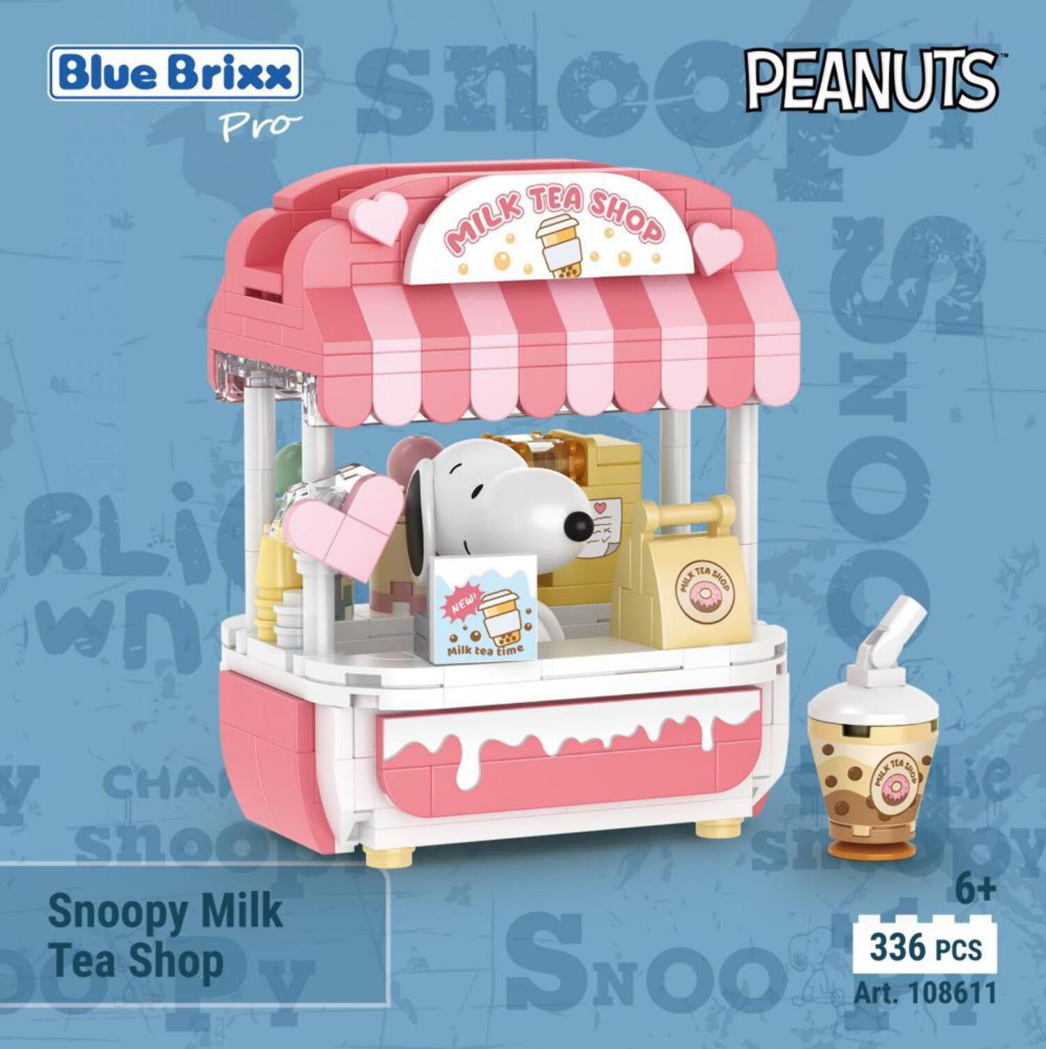 Bluebrixx Snoopy Milk Tea Shop Set 108611 - Walmart.com