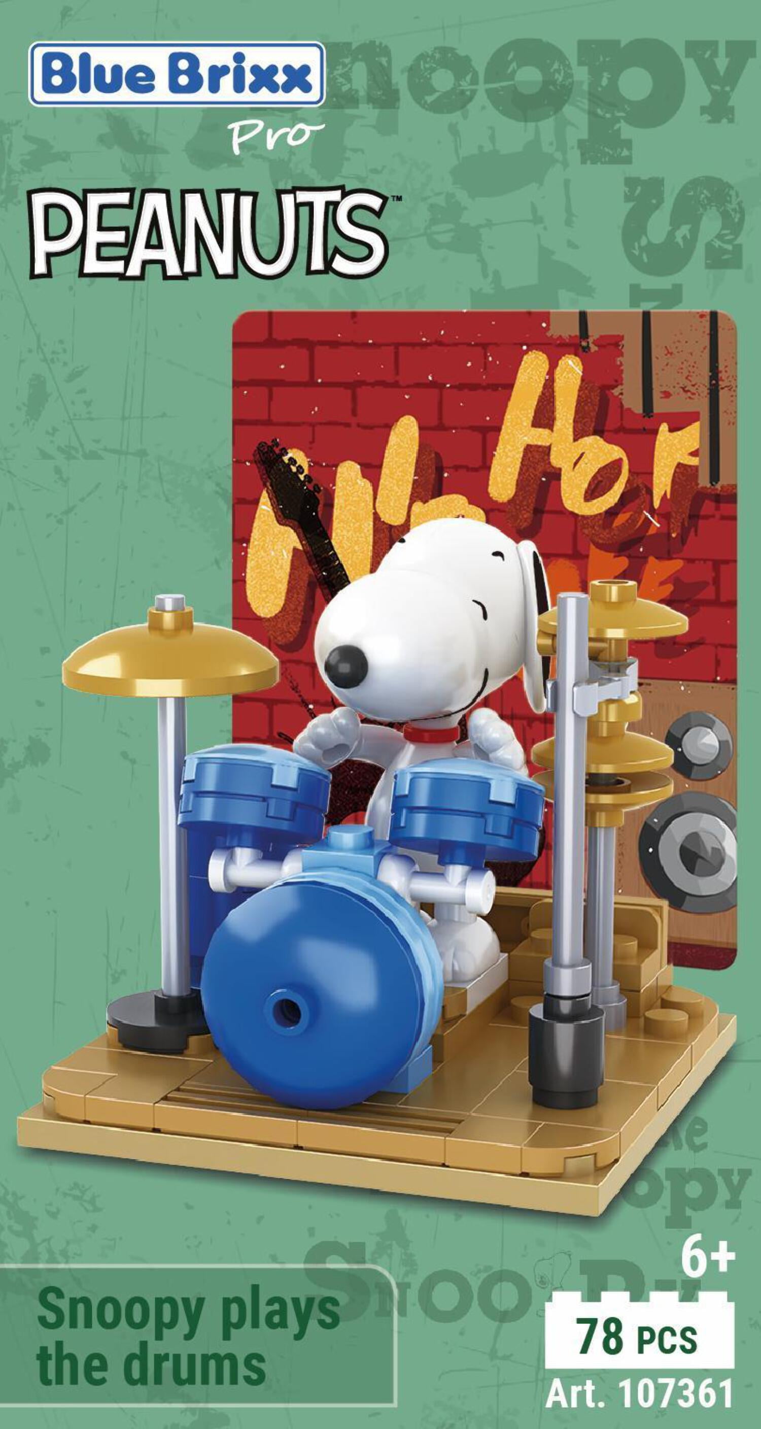 Bluebrixx Snoopy plays the drums Set 107361 - Walmart.com