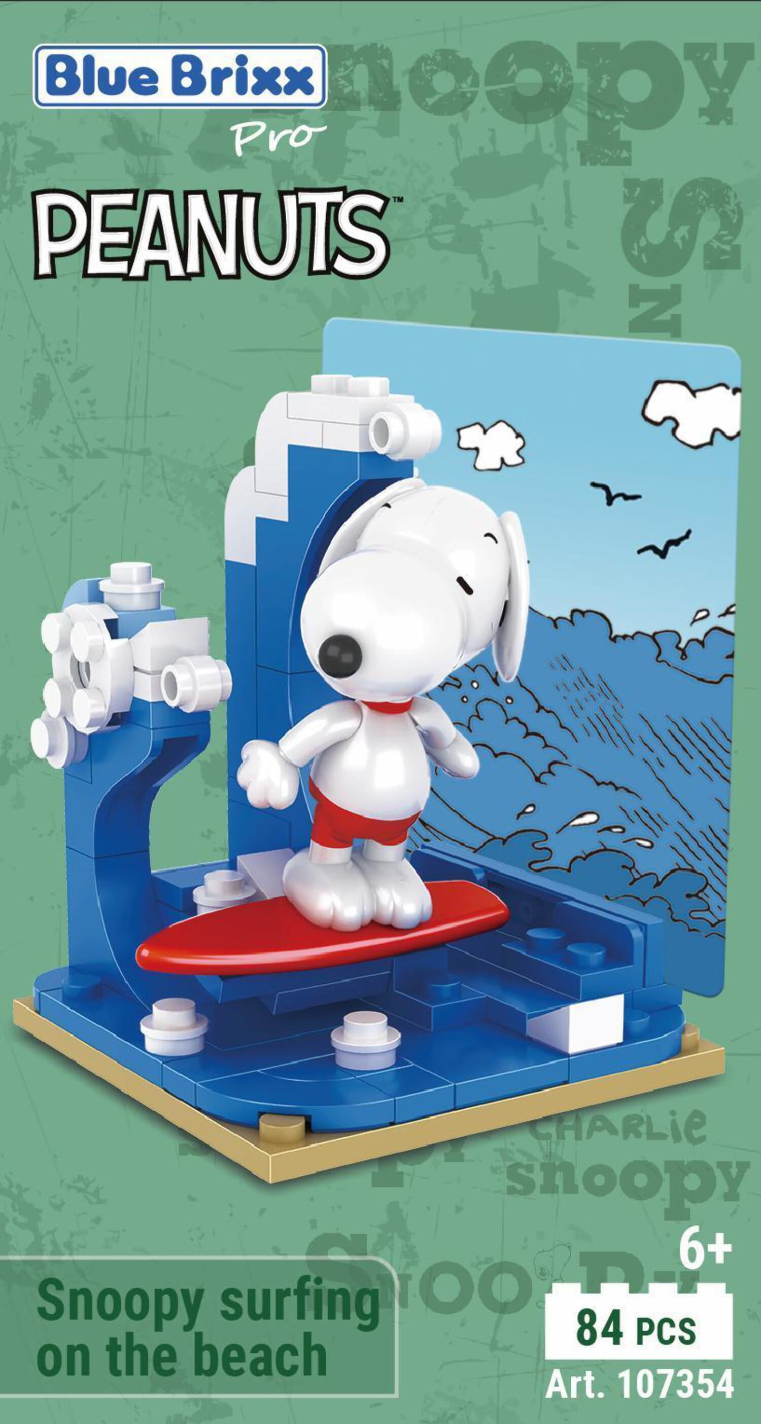 Bluebrixx Snoopy surfing on the beach Set 107354 - Walmart.com