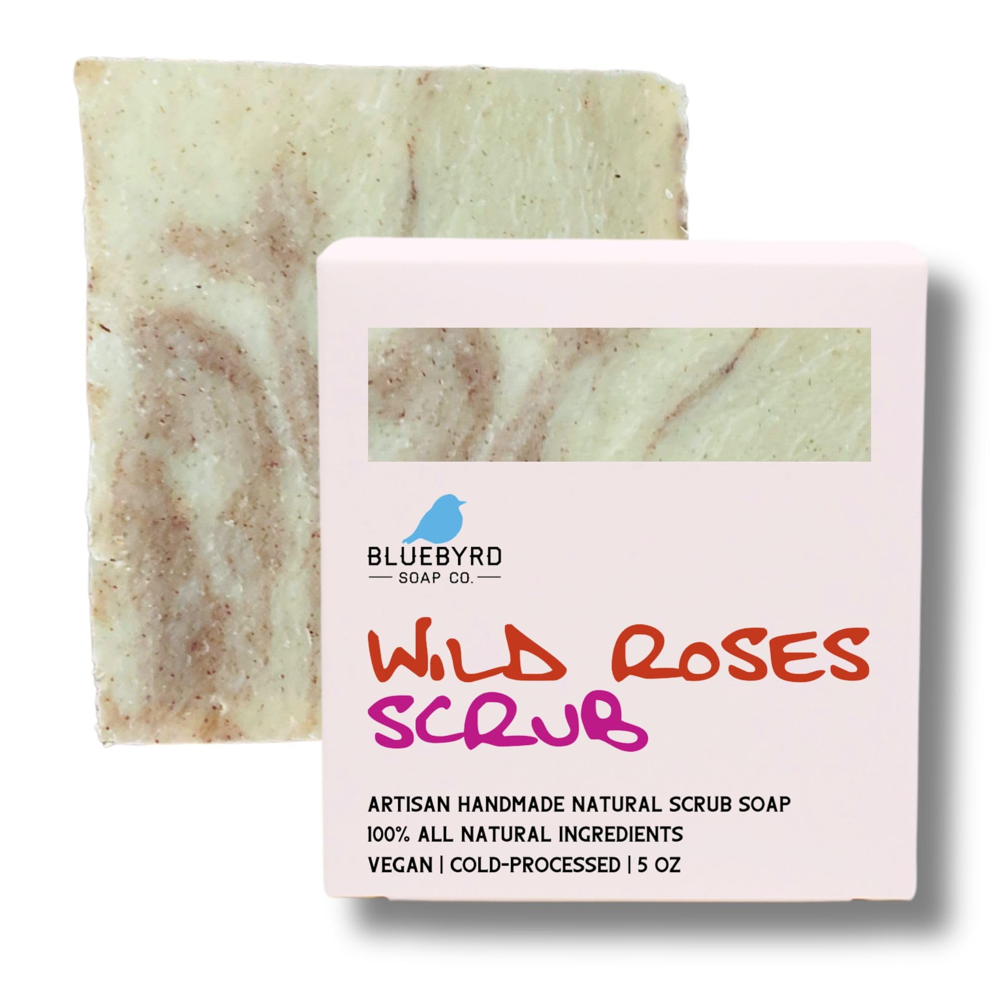Bluebyrd Soap Co. Wild OIF8 Rose Scrub Soap Bar | Bar Soap for All Skin ...