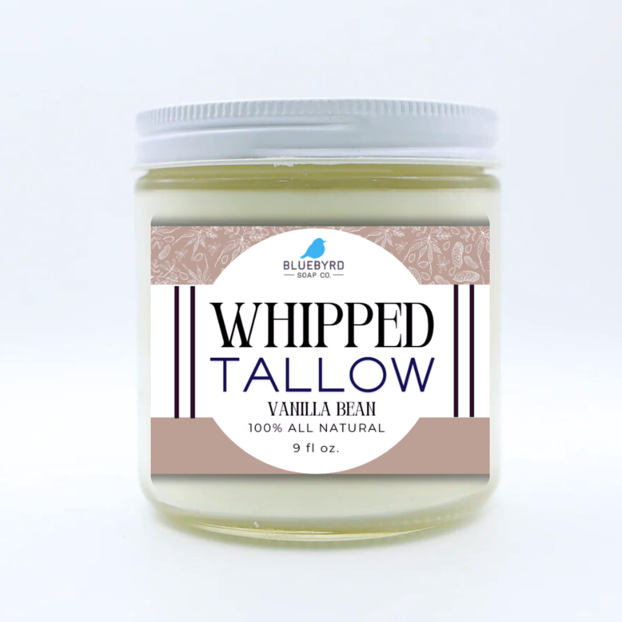 Bluebyrd Vanilla Bean Tallow YYF14 Lotion - Large 9oz Size - 100% Grass ...