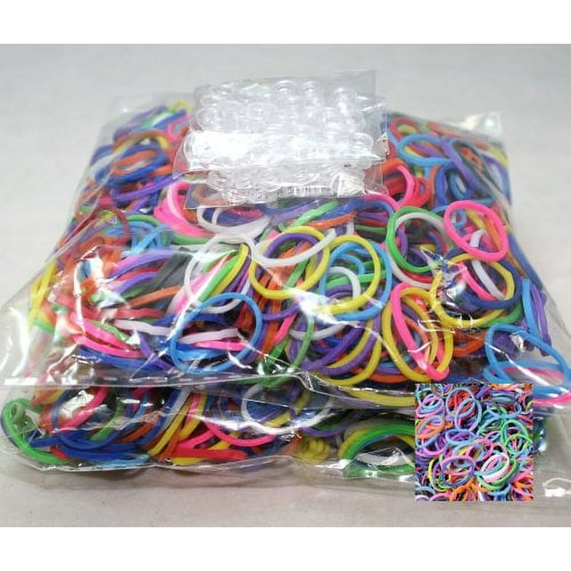 Bluedot Trading 1200 Piece Mulit-Color Rubber Band Loom Band Set and 50 ...