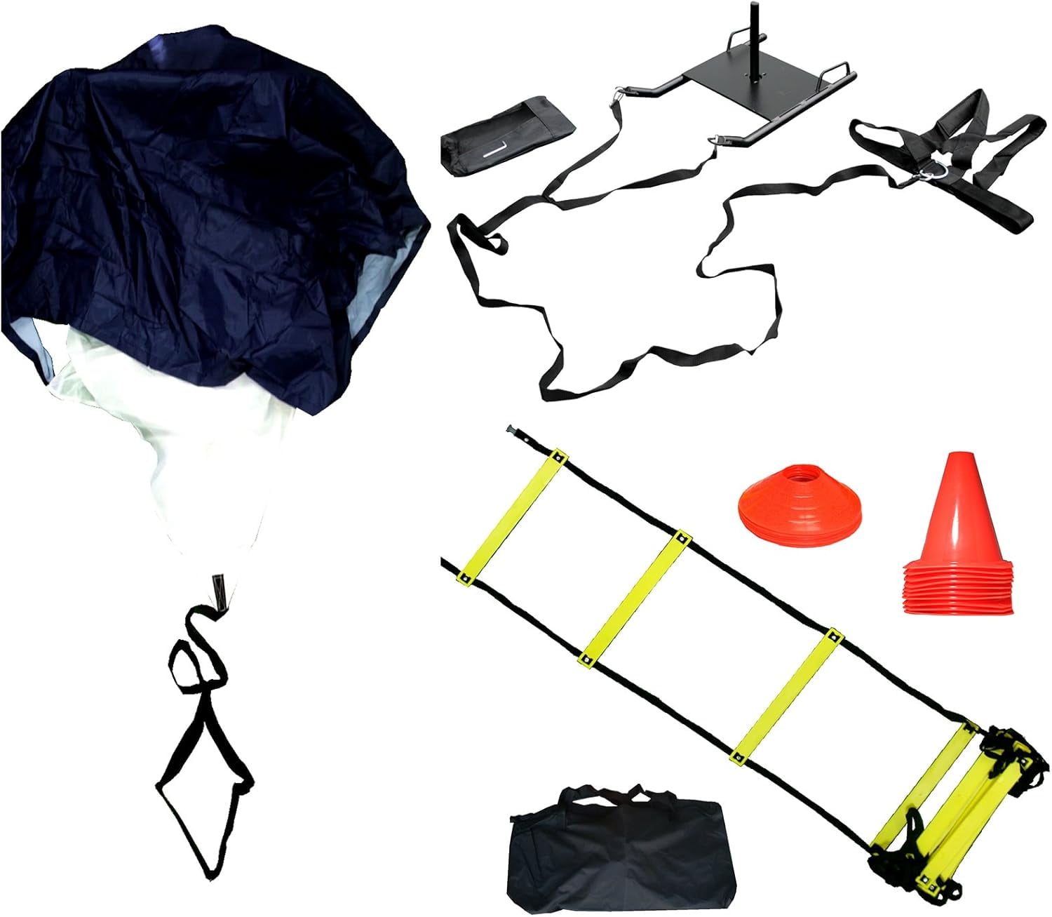 Bluedot Trading Strength & Agility Training Cones Kit Including Speed Ladder, Power Sled ...