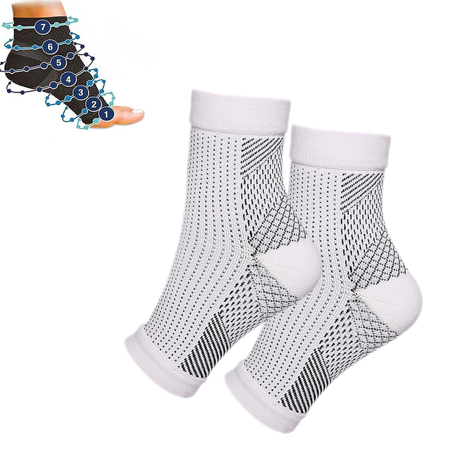 Blueek 3 Pair Compression Socks for Plantar Fasciitis, Achilles ...