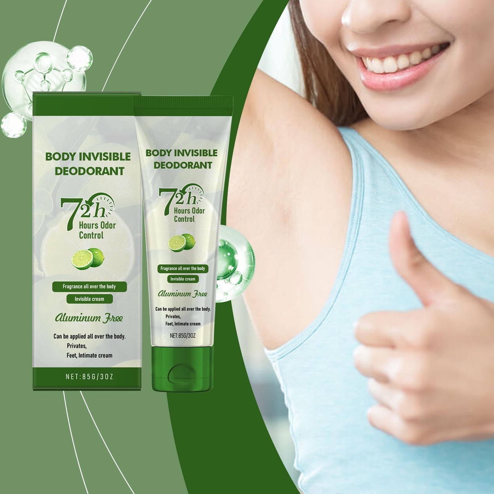 Blueek 72-Hour Deodorant - Removes Odors, Moisturizes Skin, Keeps ...
