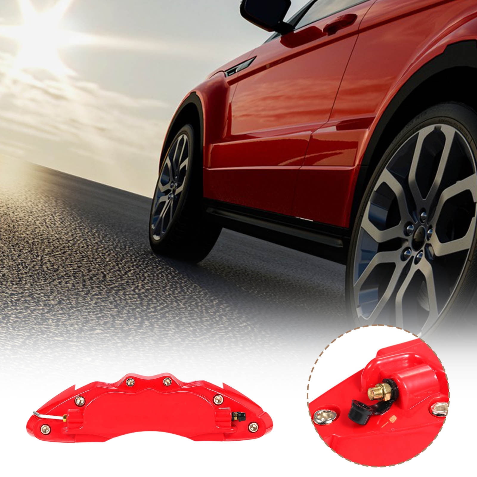 Blueek Car Brake Caliper Covers Car Metal Brake Caliper Cover Aluminum ...