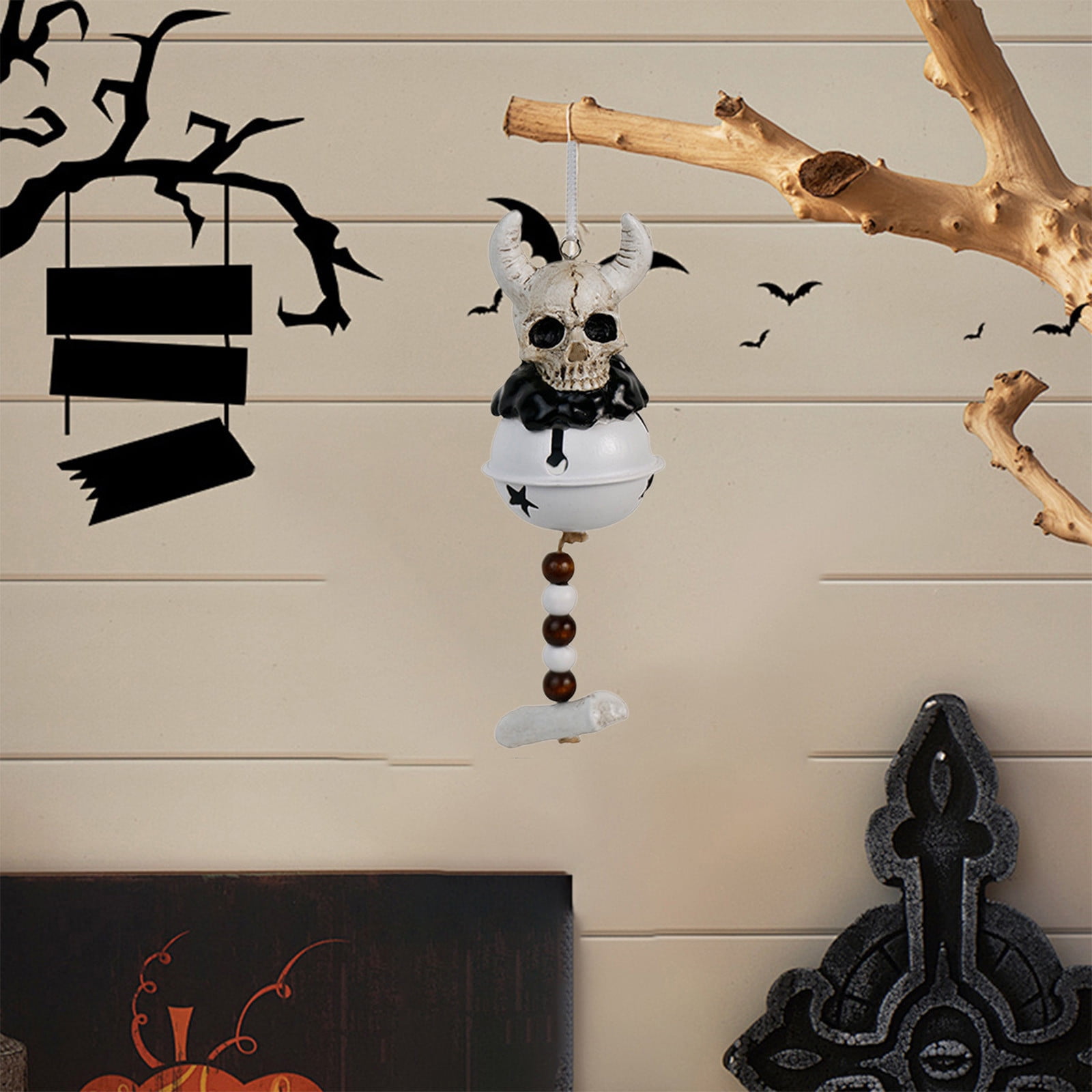 Blueek Halloween Horror Bells Wind Chimes(3.14x1.96x1.96in,White ...