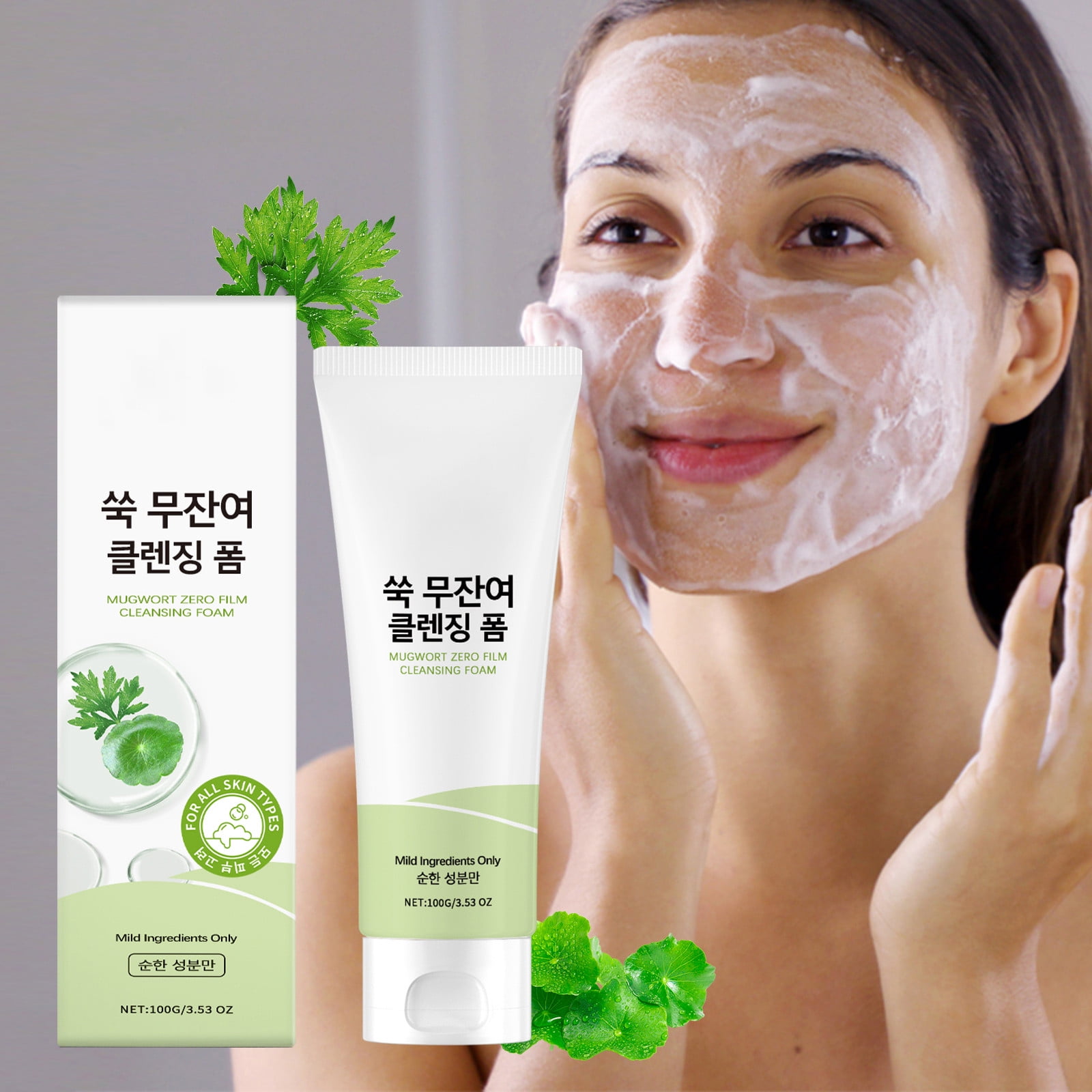 Blueek Mugwort Extract Gentle Cleanser, Deep Cleansing Foam for ...