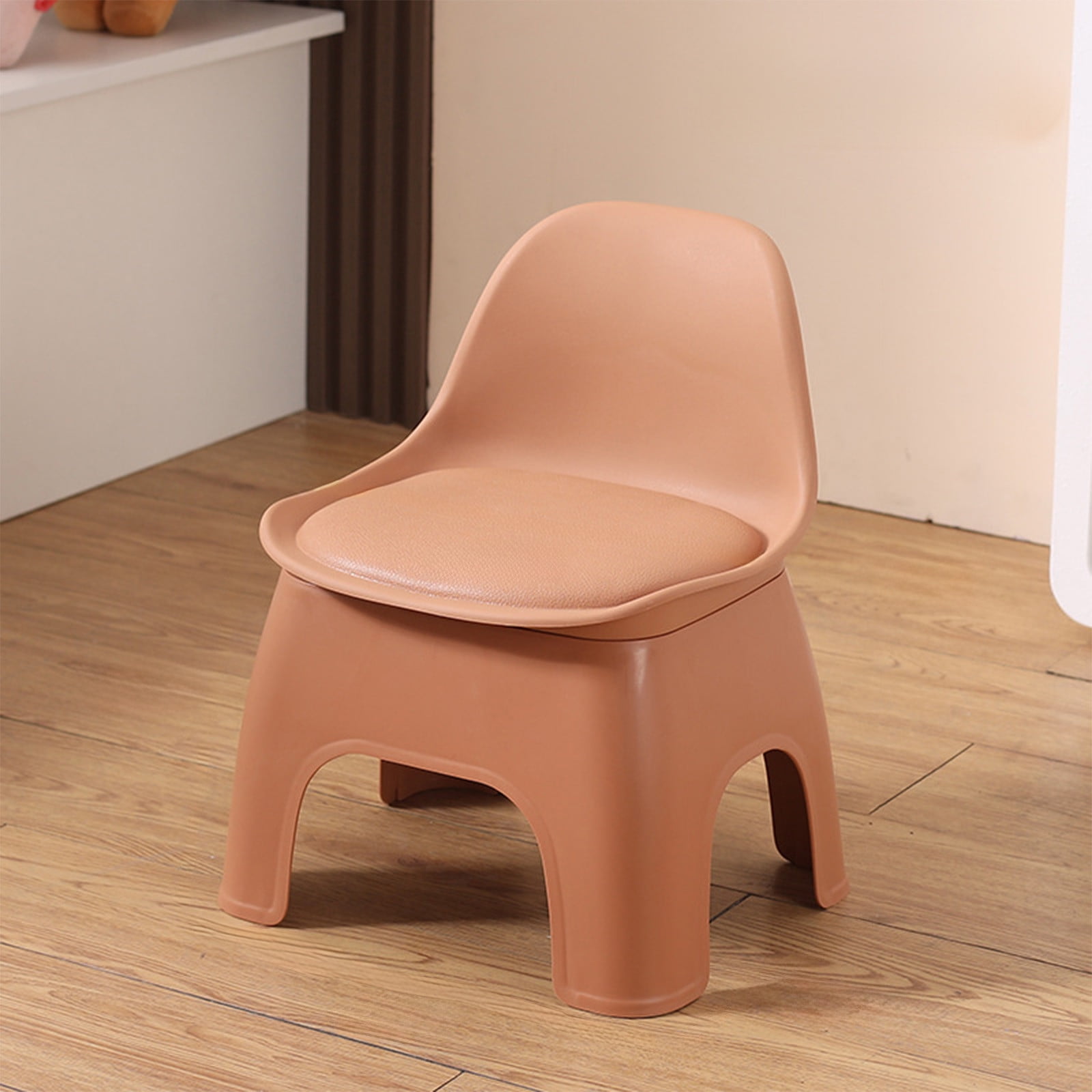 Blueek Plastic Small Backrest Stool, Reinforced Stability & Detachable ...