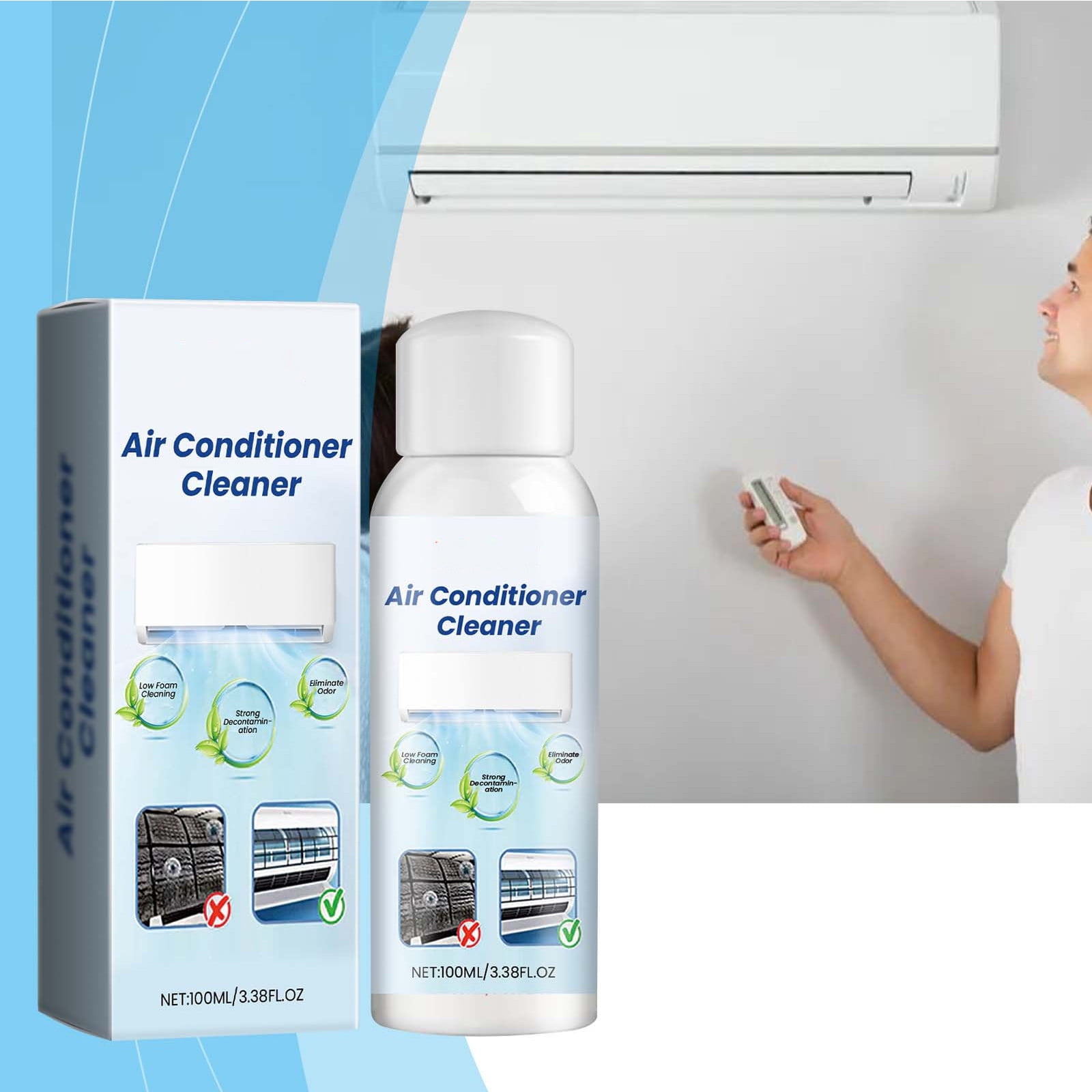 Blueek Powerful Foam Air Conditioner Cleaning Agent - Odor Eliminator ...