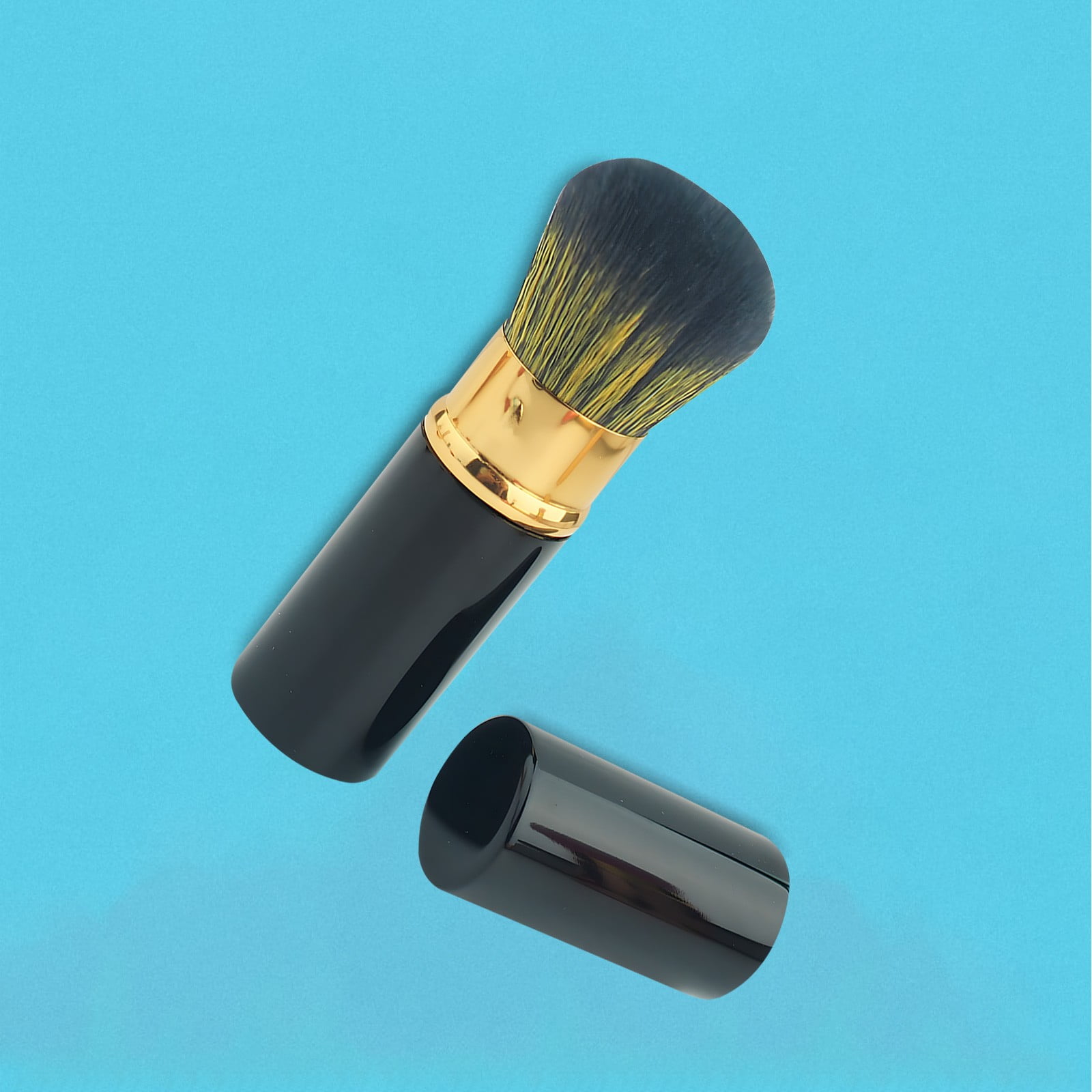 Blueek Retractable Mini Makeup Brush With Cover Portable Fiber Highlight Blush Brush