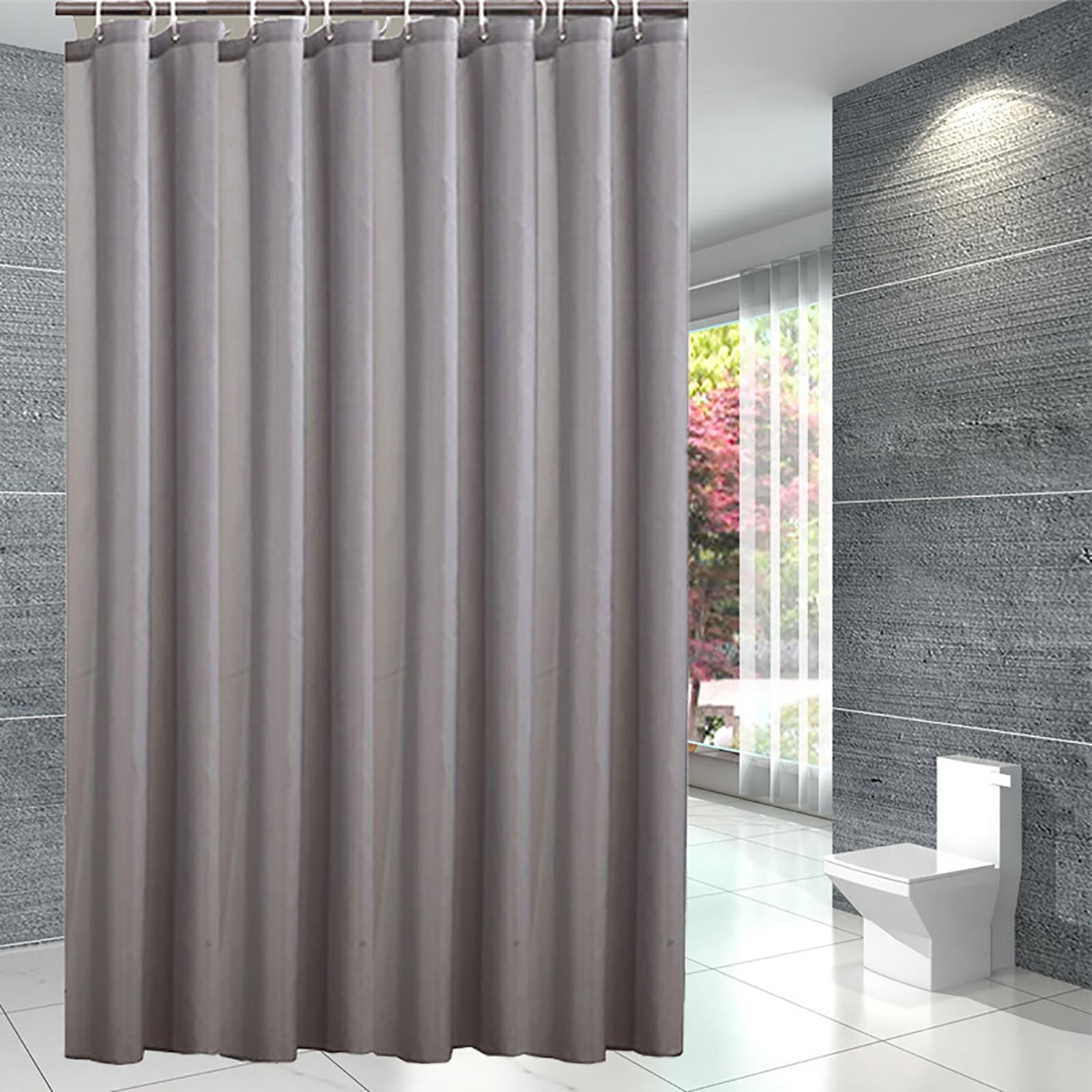 Blueek Solid Color Shower Curtain Fabric Plain Color Thickened and ...