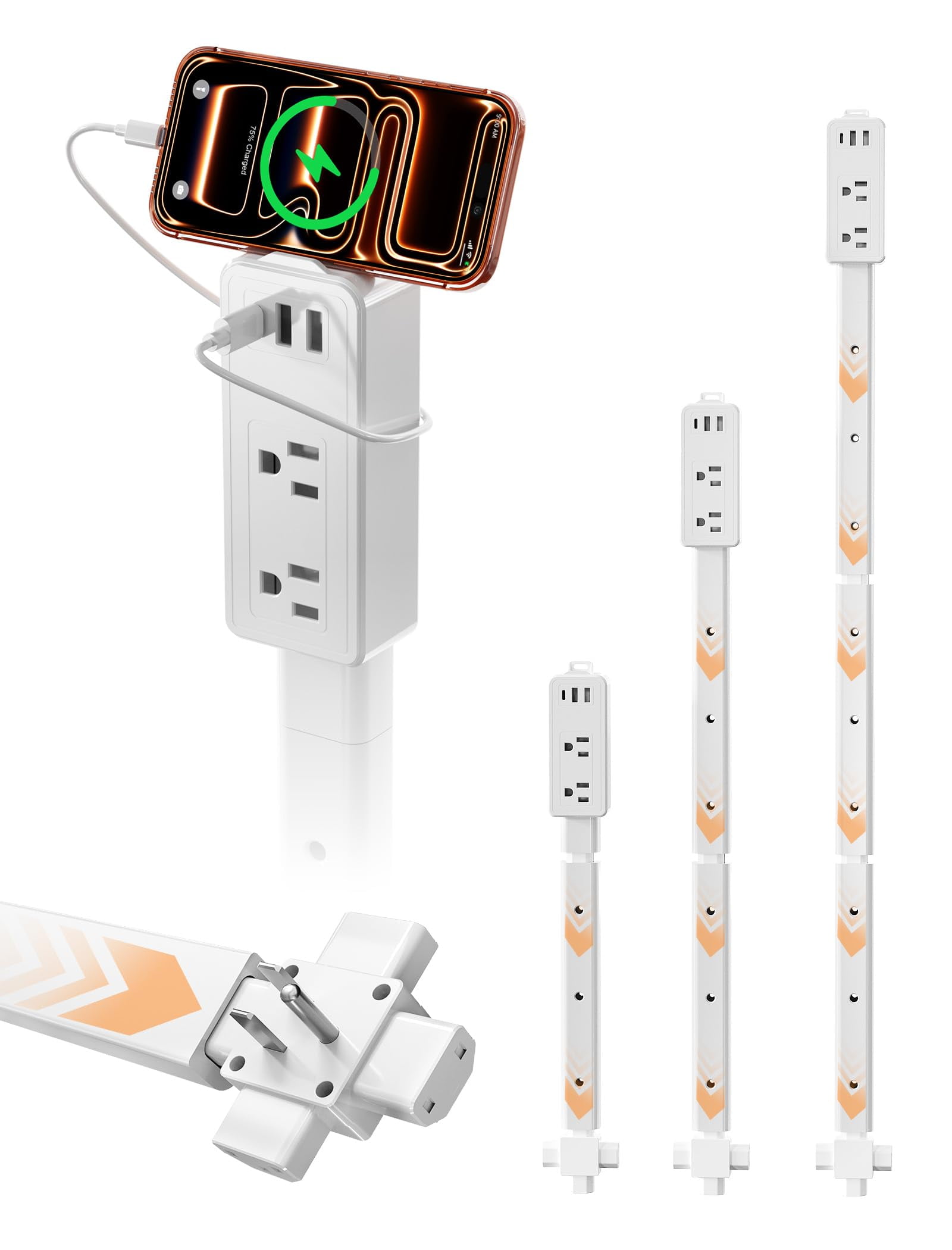 Blueera Electrical Outlet Extender Features USB-C, 2 USB-A, 2 AC ...