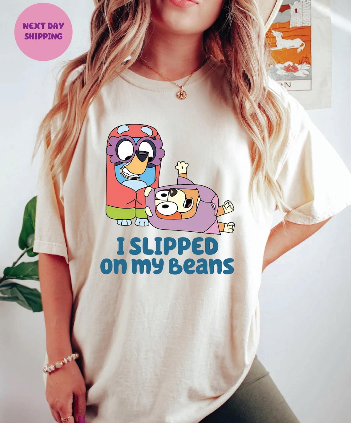 Blueey Grannies Shirt I Slipped On My Beans T Shirt Blue Dog Grannies T ...