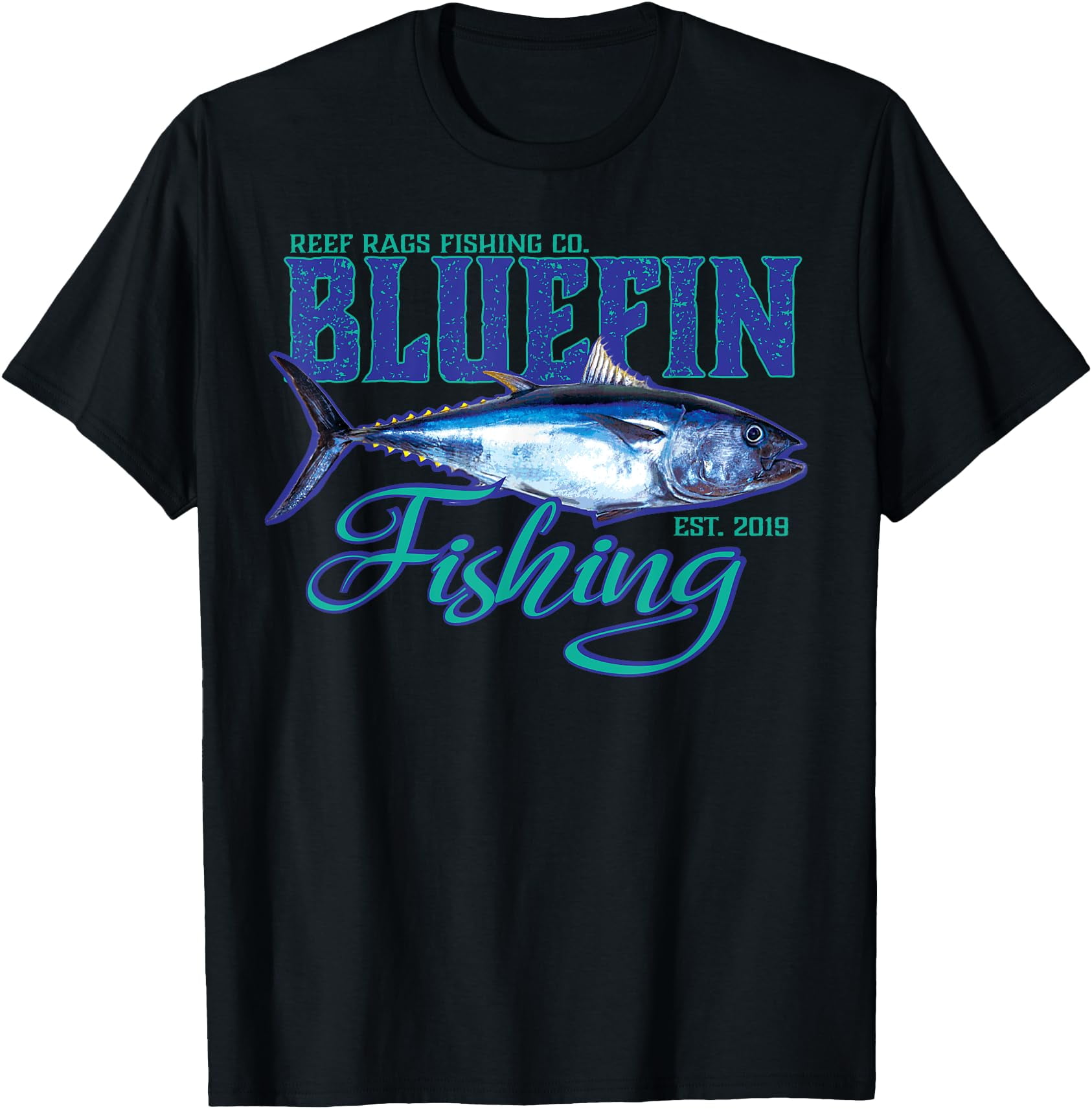 Bluefin Tuna Deep Sea Fishing T-Shirt,Light Blue Color,Size 5XL ...