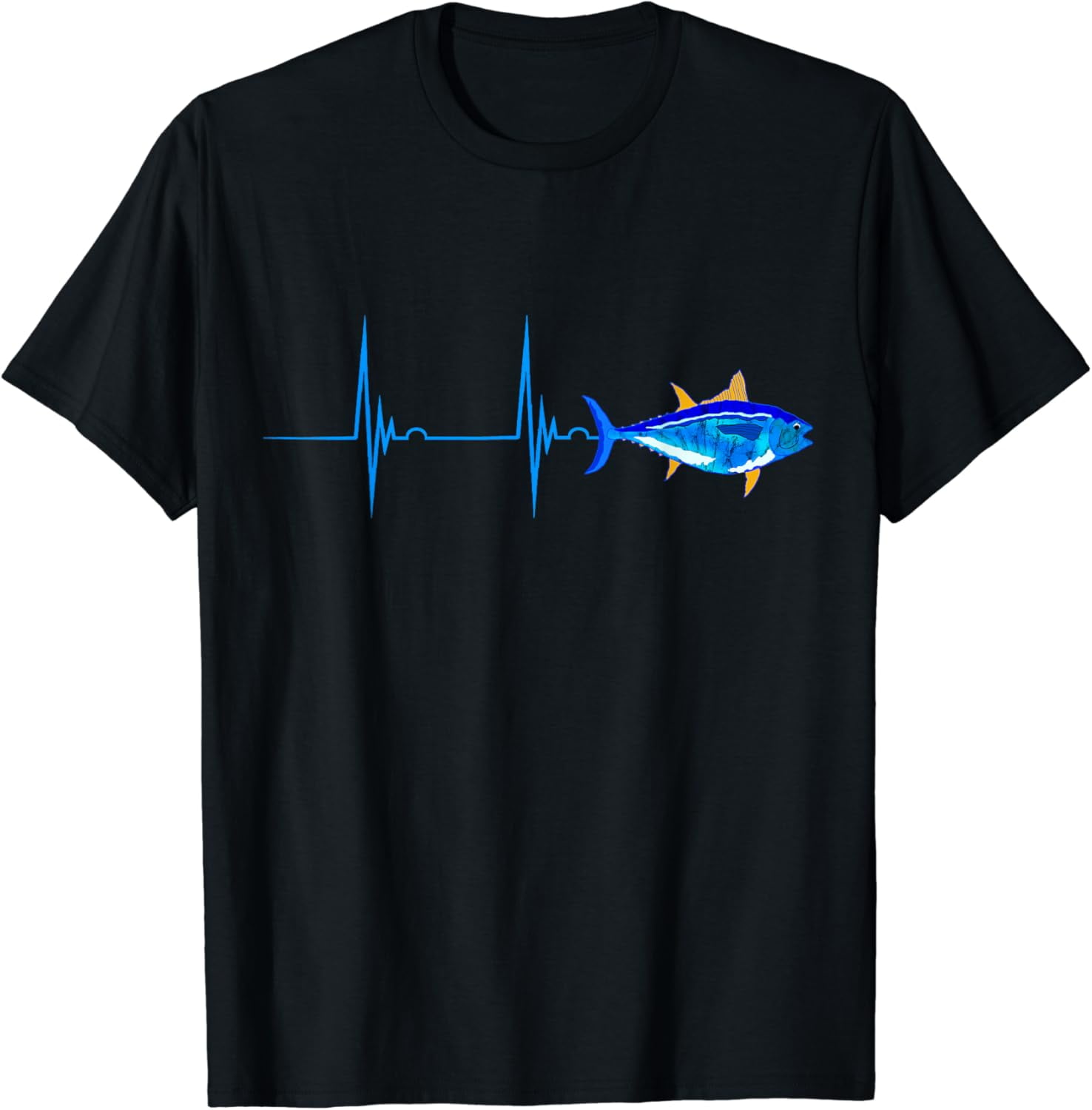 Bluefin Tuna Heartbeat EKG Pulseline Deep Sea Fishing TShirt - Walmart.com