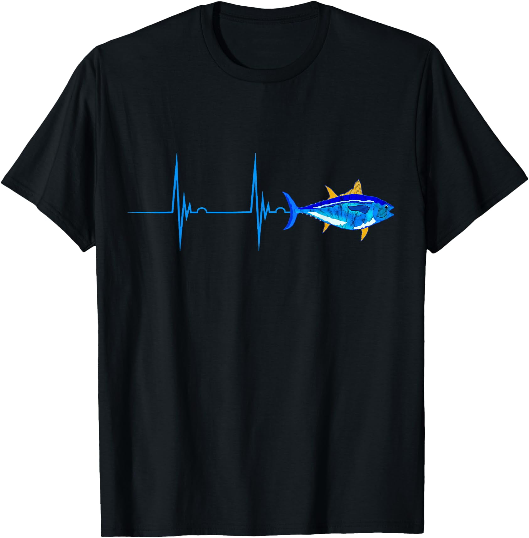 Bluefin Tuna Heartbeat Pulseline Deep Sea Fishing T-Shirt,Charcoal ...