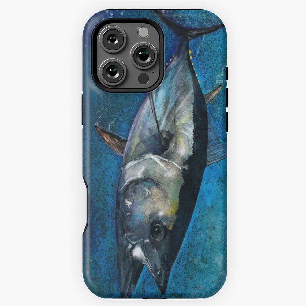 Bluefin Tuna Ocean Painting Fishing iPhone Case 11 12 13 14 15 16 17 ...