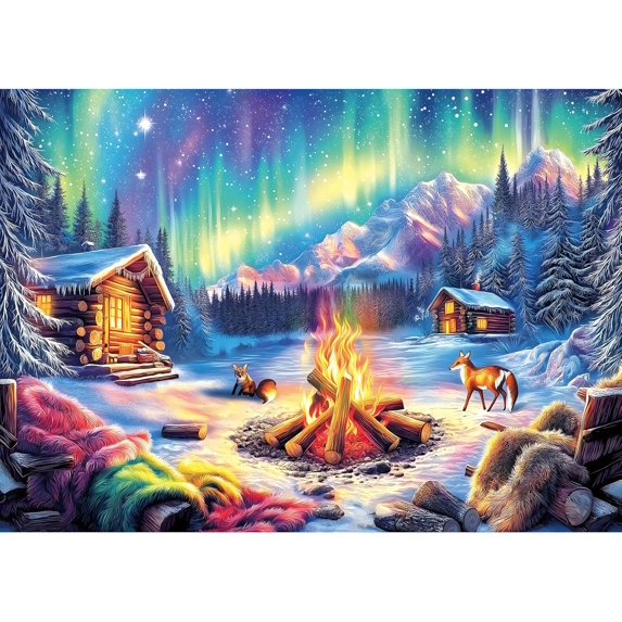 Blueforest 1000 Piece Jigsaw Puzzles for Adults, Northern Lights & Cozy ...