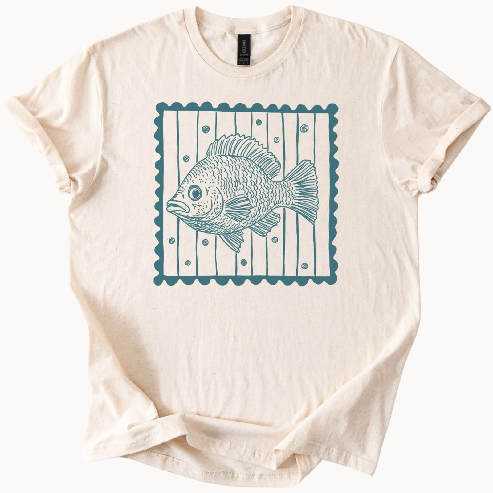 Bluegill Fish Art Hand Drawn Fishing Lake Life Gift Wildlife Nature ...