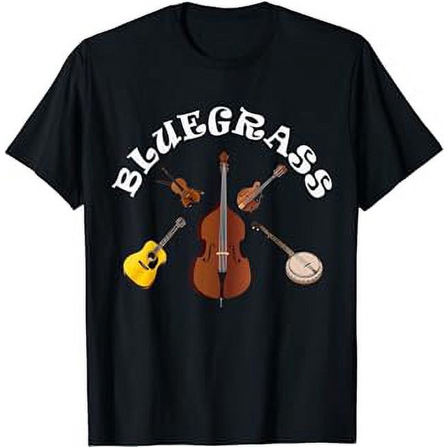 Bluegrass Band Bass Fiddle Guitar Mando Banjo Music Festival T-Shirt ...