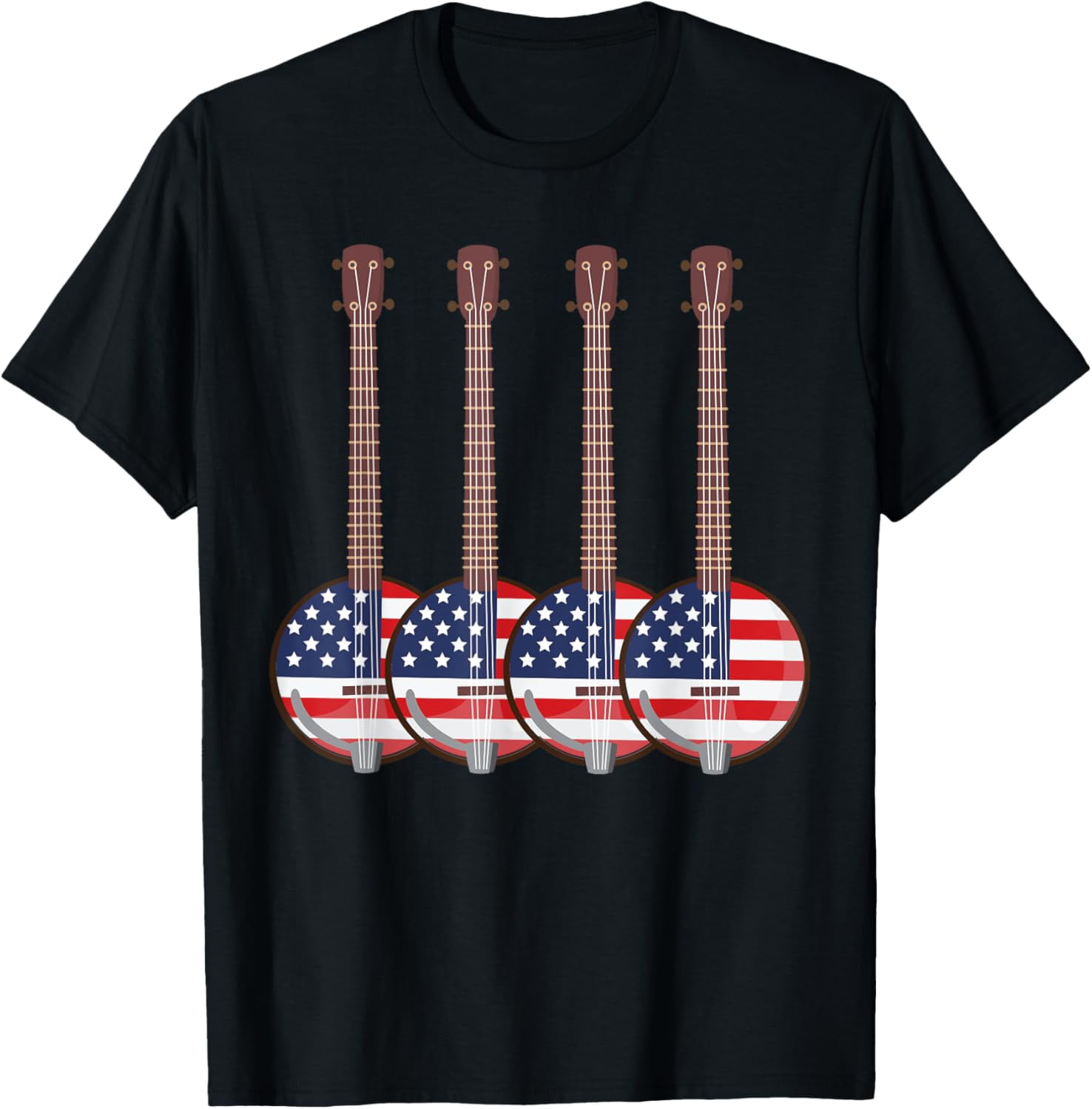Bluegrass Banjo I American Flag I US Flag I Patriotic Banjo T-Shirt ...