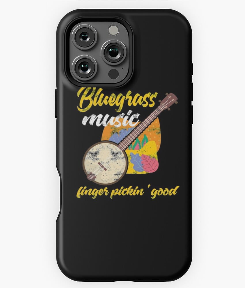 Bluegrass Country Music Banjo Guitar Phone Case for iPhone 16 15 14 13 ...