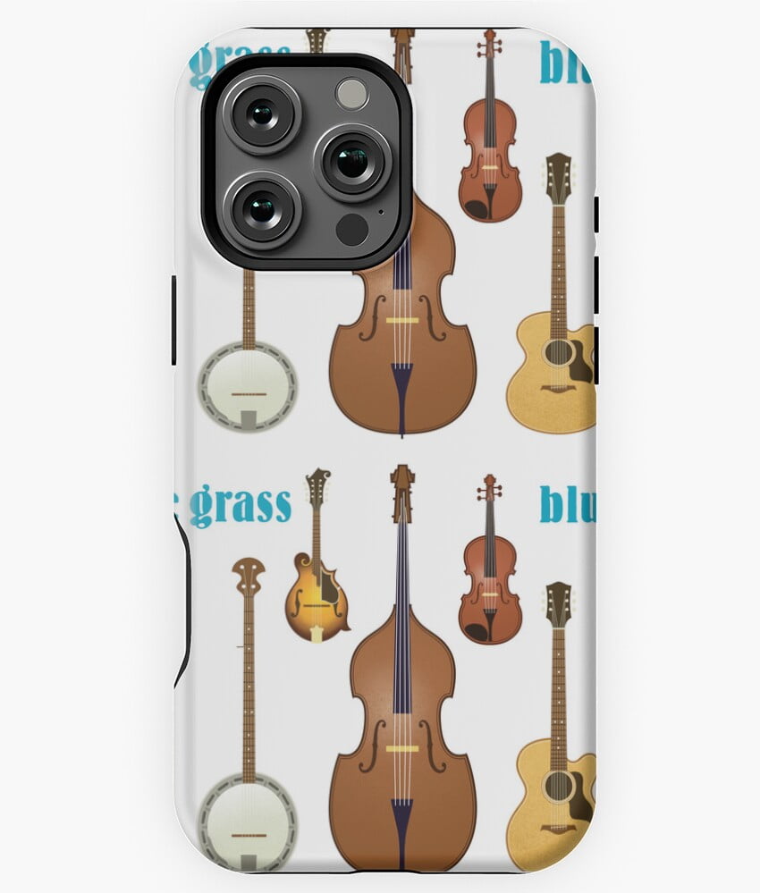 Bluegrass Instrument Pattern Music Phone Case for iPhone 16 15 14 13 12 ...