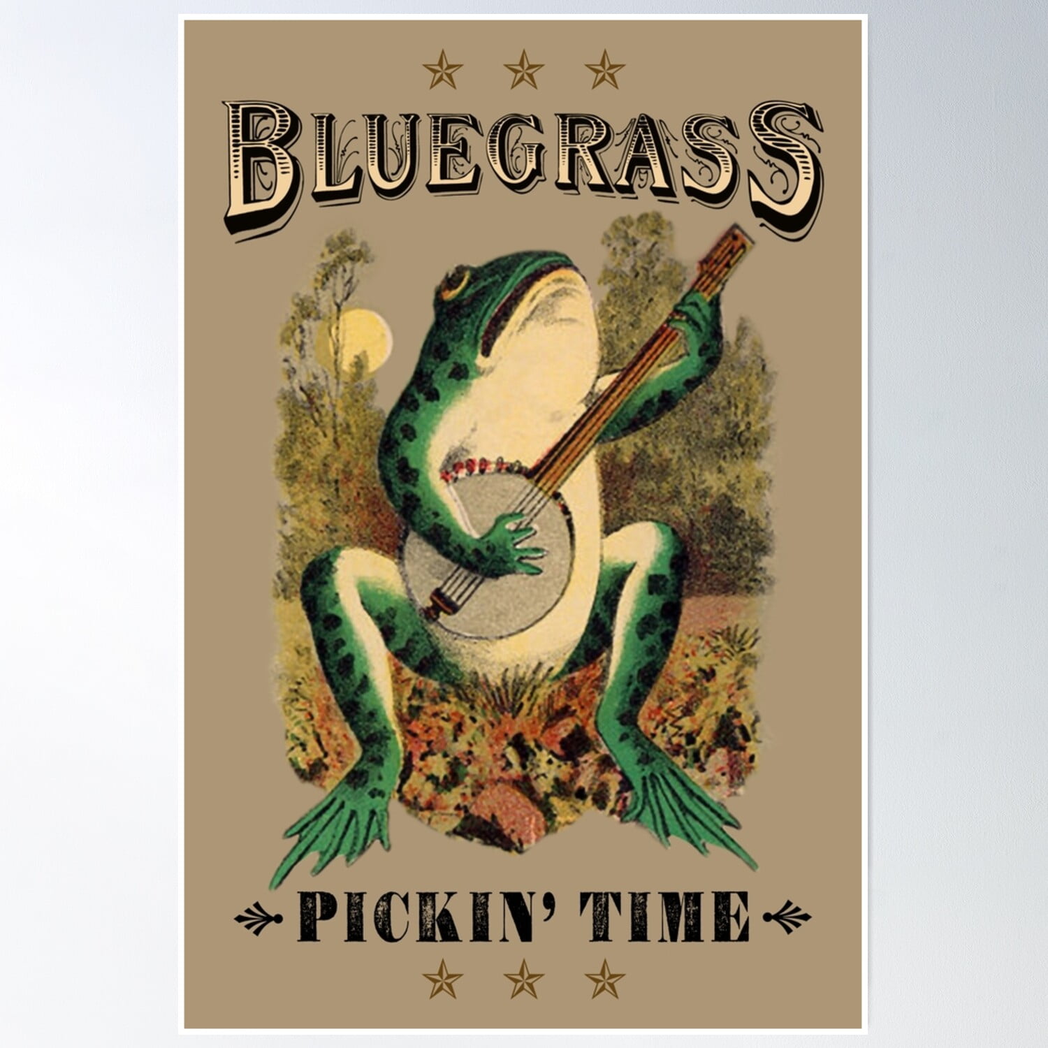Bluegrass Pickin' Time Poster Wall Art, Modern Wall Decor, 12x18 ...