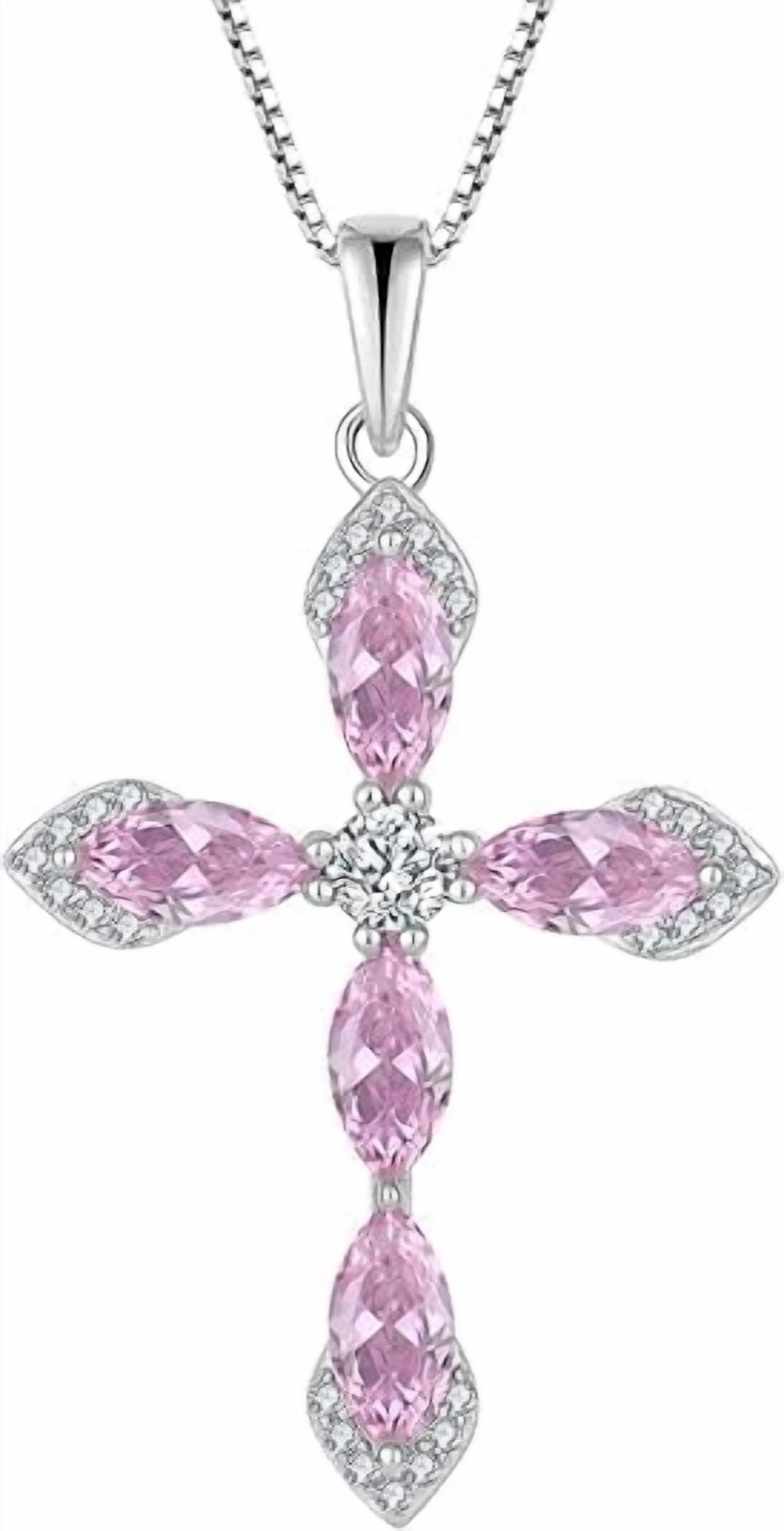 Blueheavenjewels 3.00 Carat Marquise Cut Pink Sapphire Womens Cross ...