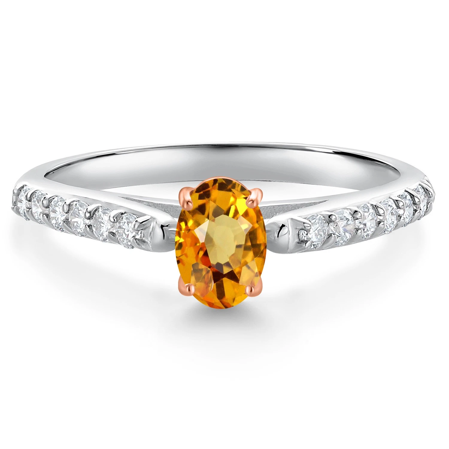 Blueheavenjewels Sterling Silver White Finish Yellow Created Sapphire ...