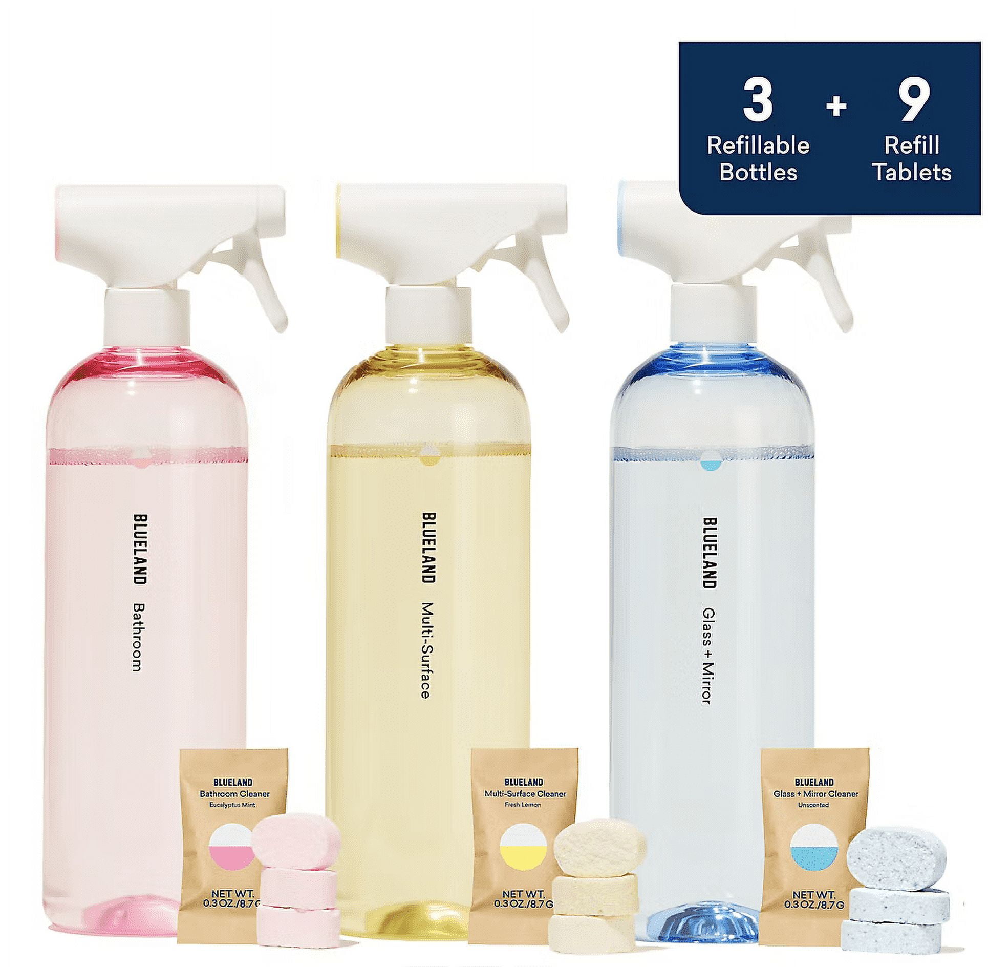 Blueland Refillable Spray Cleaner Set Multi-Surface, Glass Mirror ...
