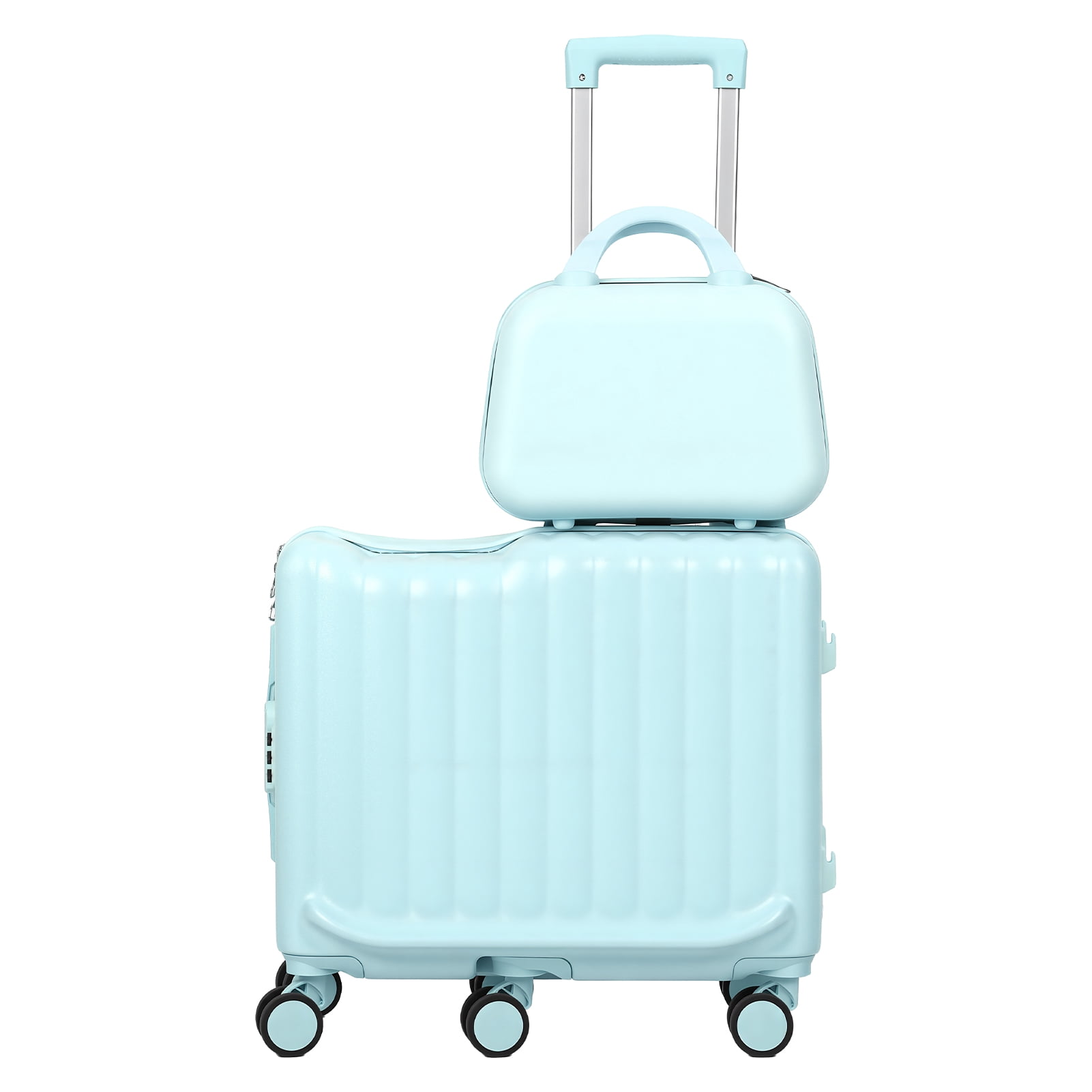 Bluelans 20 Inch Ride-On Luggage with Small Carry-On Suitcase,Foldable ...
